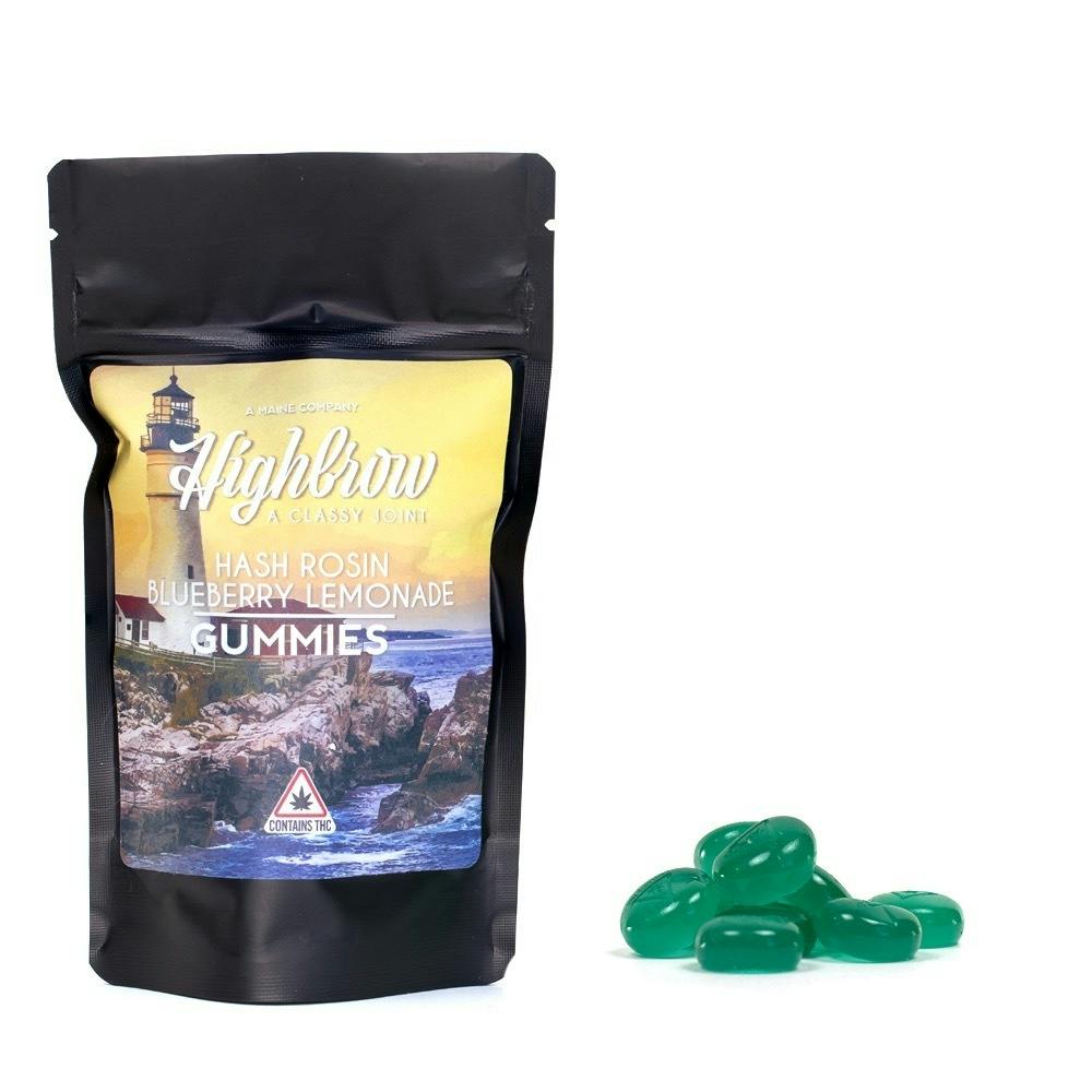 Highbrow Hash Rosin Blueberry Lemonade Gummies 100mg - Highbrow