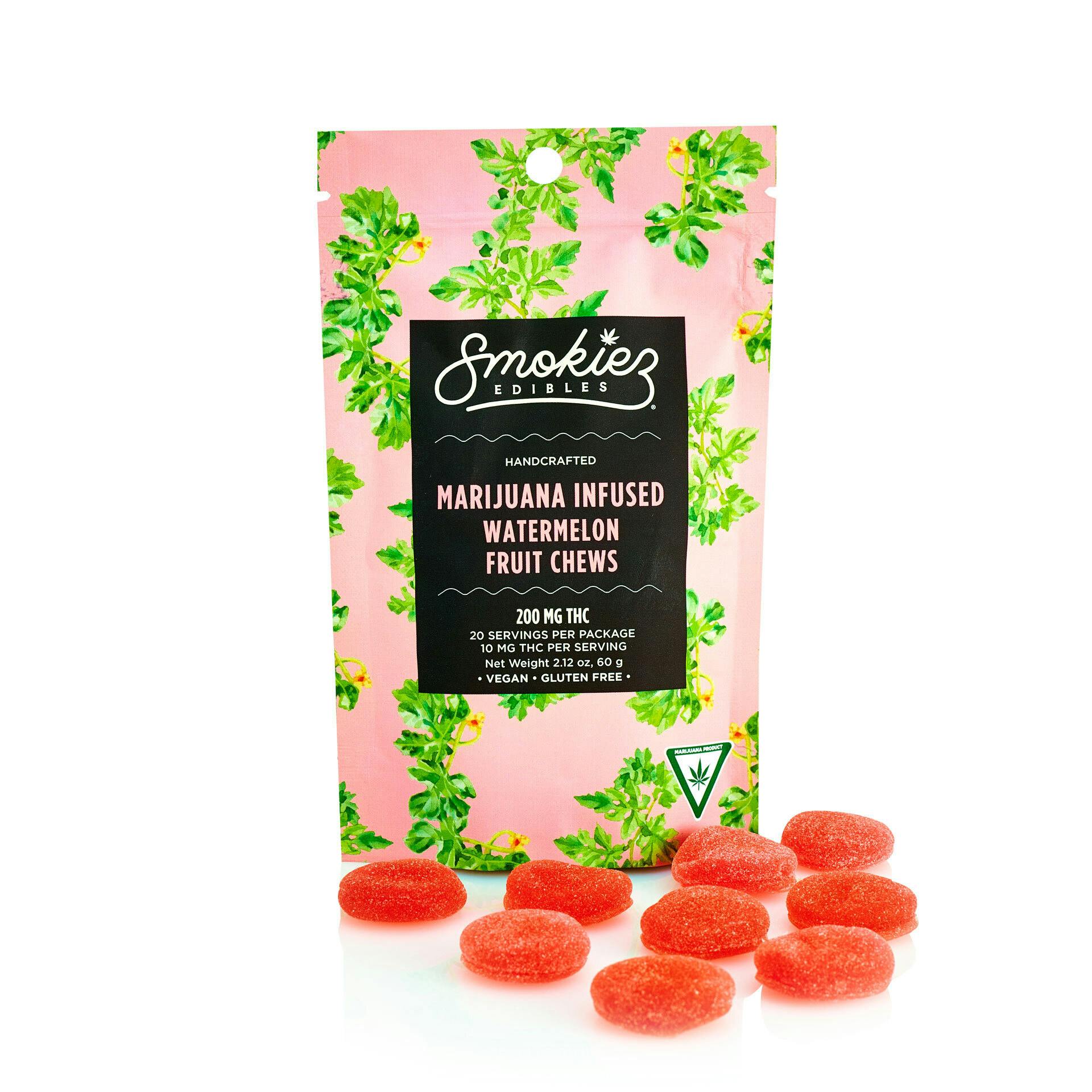 Watermelon | 200mg THC Fruit Chews - MI - Smokiez Edibles