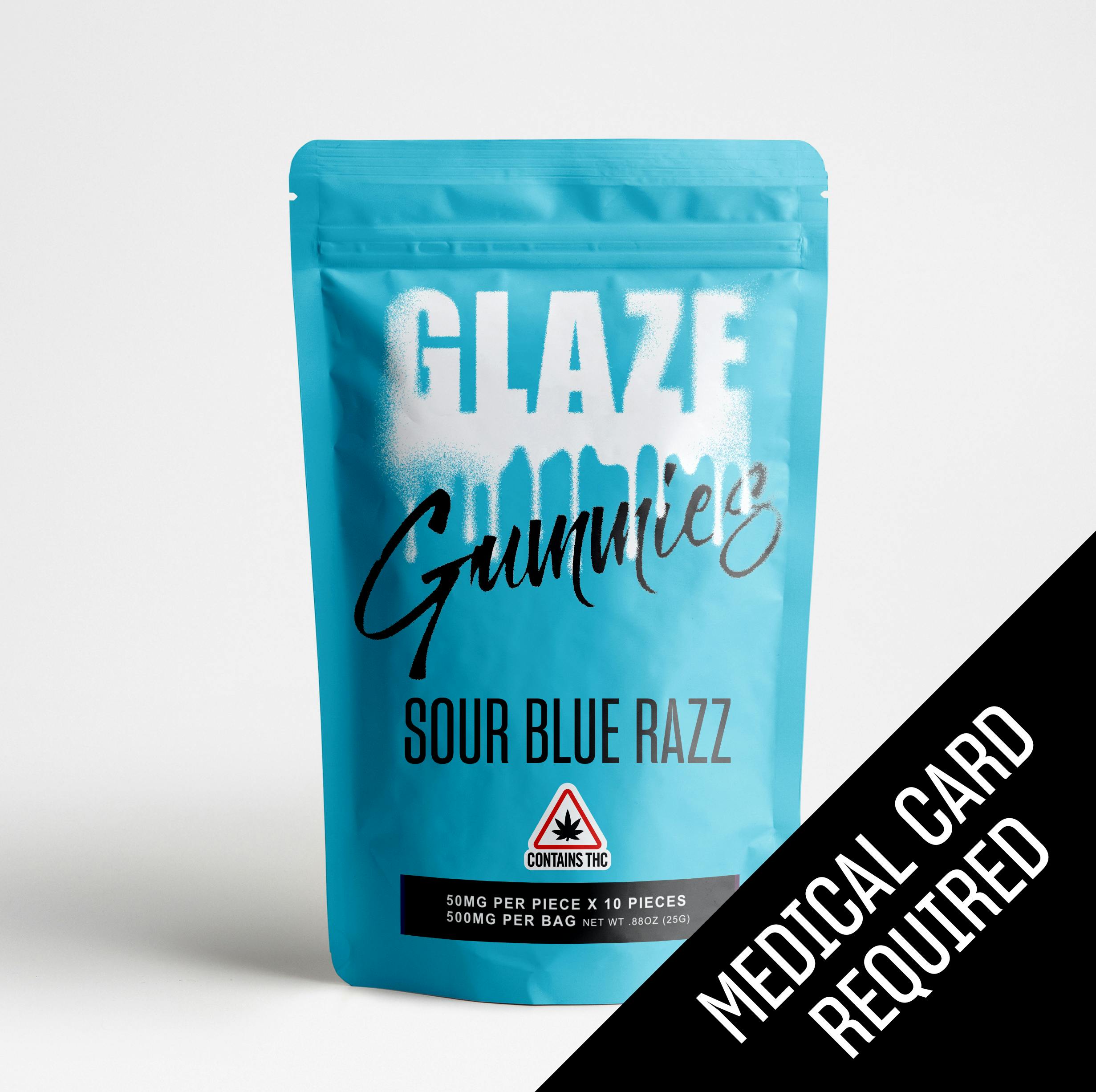 Glaze | Sour Blue Razz Gummies | 500mg (MED) - Glaze