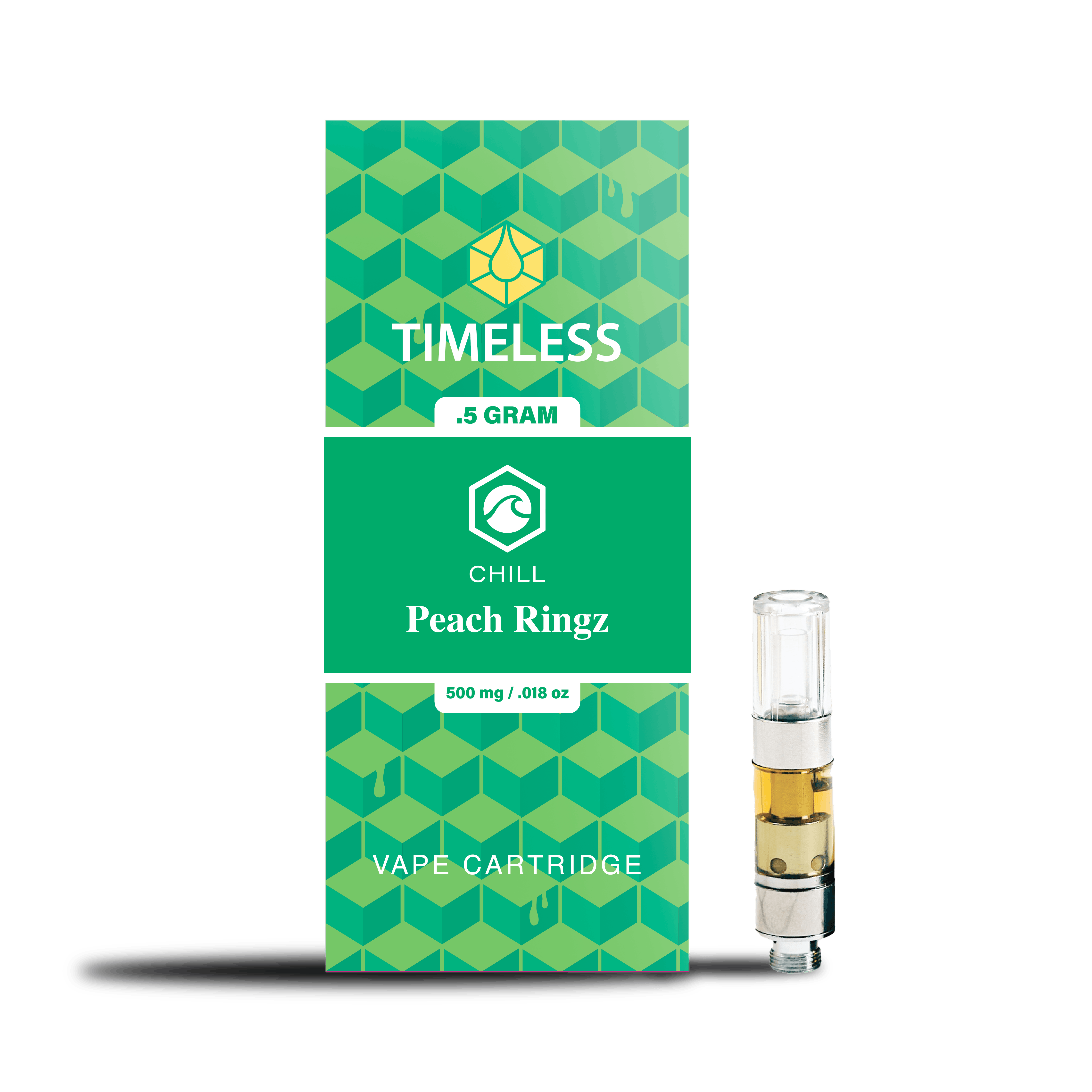 Timeless Peach Ringz 500mg Vape Cartridge (Chill) - Timeless Vapes