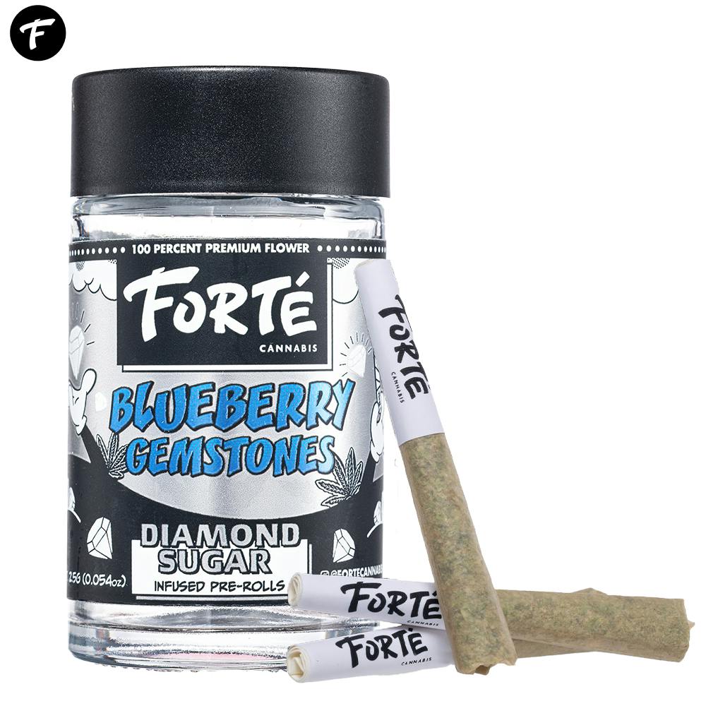 Blueberry Gemstones Diamond Sugar Infused Pre-Rolls [5pk] - Forte Cannabis