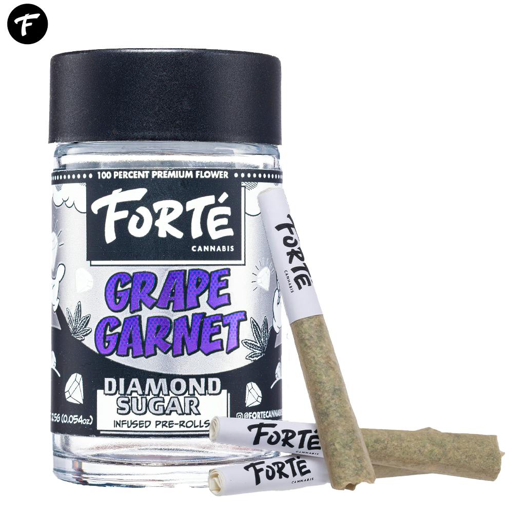 Grape Garnet Diamond Sugar Infused Pre-Rolls [5pk] - Forte Cannabis