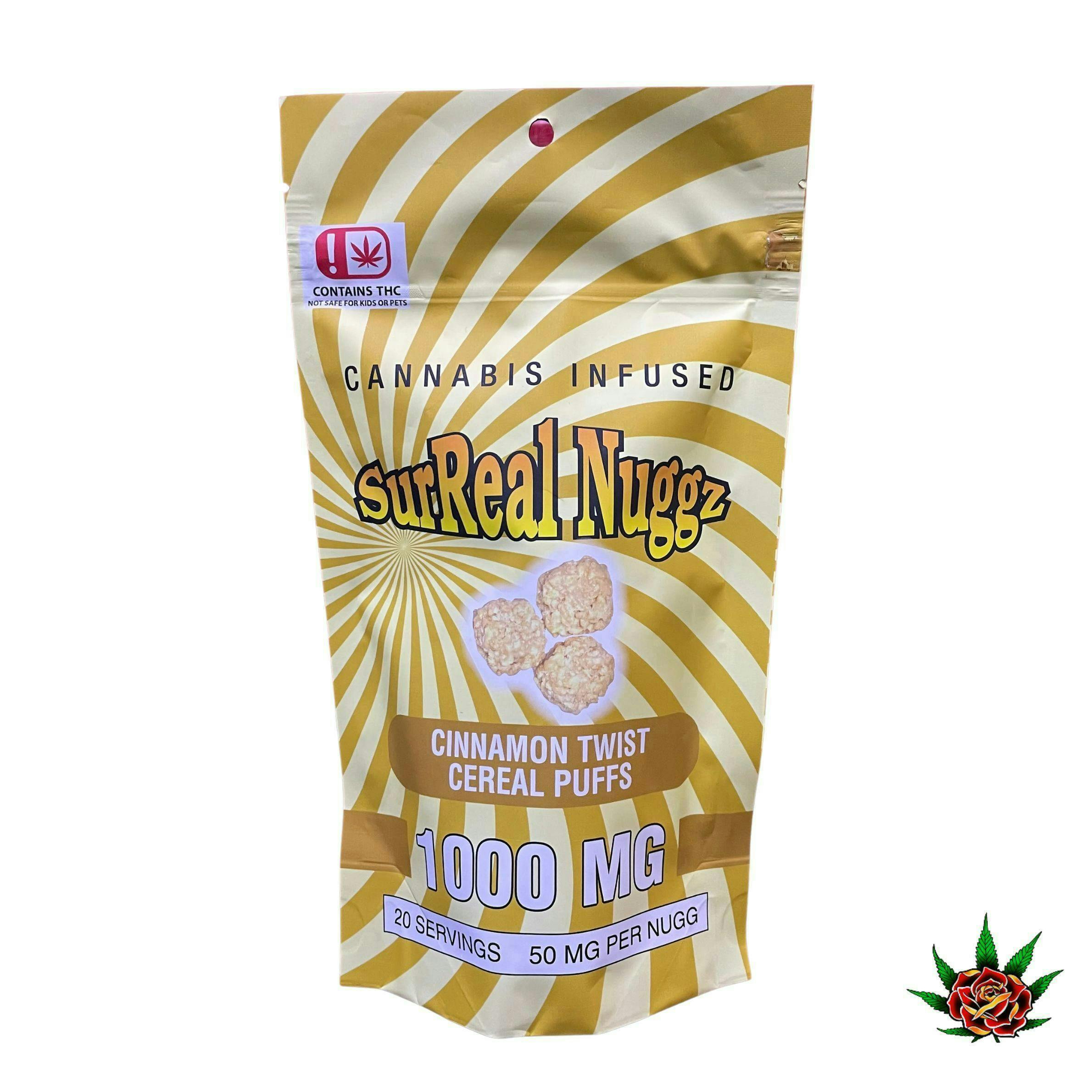 Surreal Nuggz 1,000mg - Cinnamon Twist Cereal Puffs - Eden Rose Processing