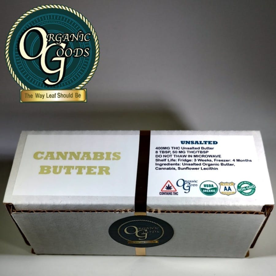 Organic Goods Cannabis Butter Unsalted Blueberry 400 MG - Organic Goods