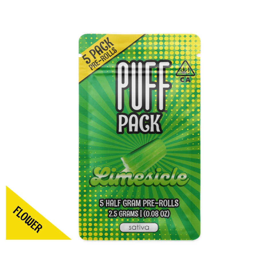 Limesicle Sativa 5 Pack Pre Rolls 2 5 Gram Puff