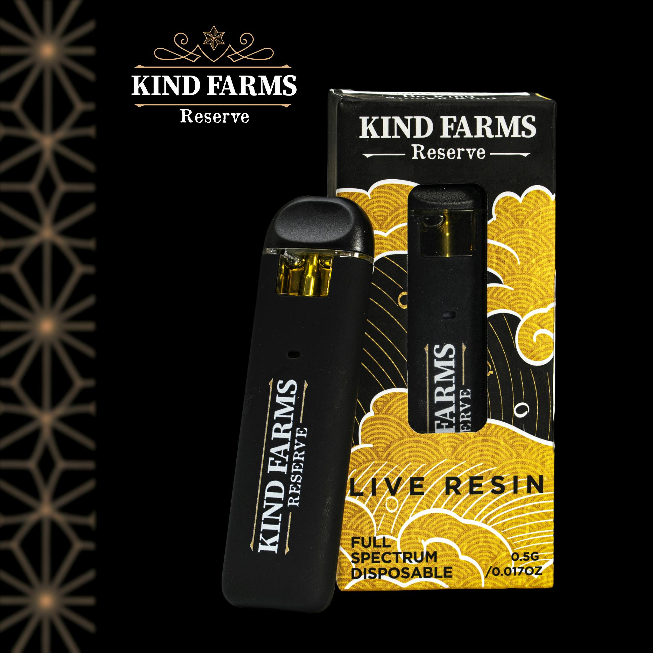 Milano .5g Live Resin Disposable Vape - Kind Farms Reserve - Kind Farms ...