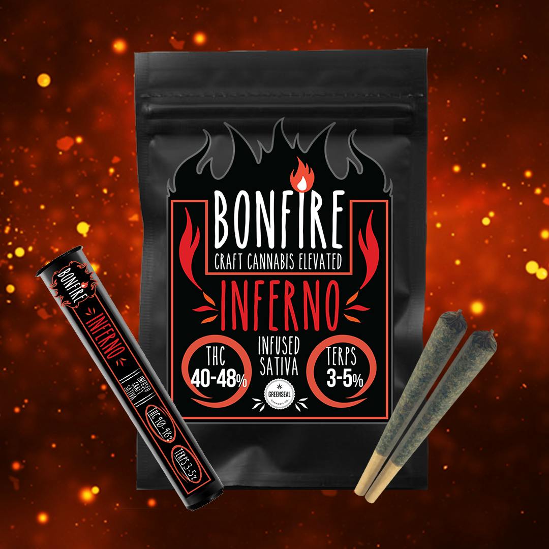 Bonfire Inferno - 2x1g Infused Craft Pre-Rolls - Manitoba - GreenSeal ...