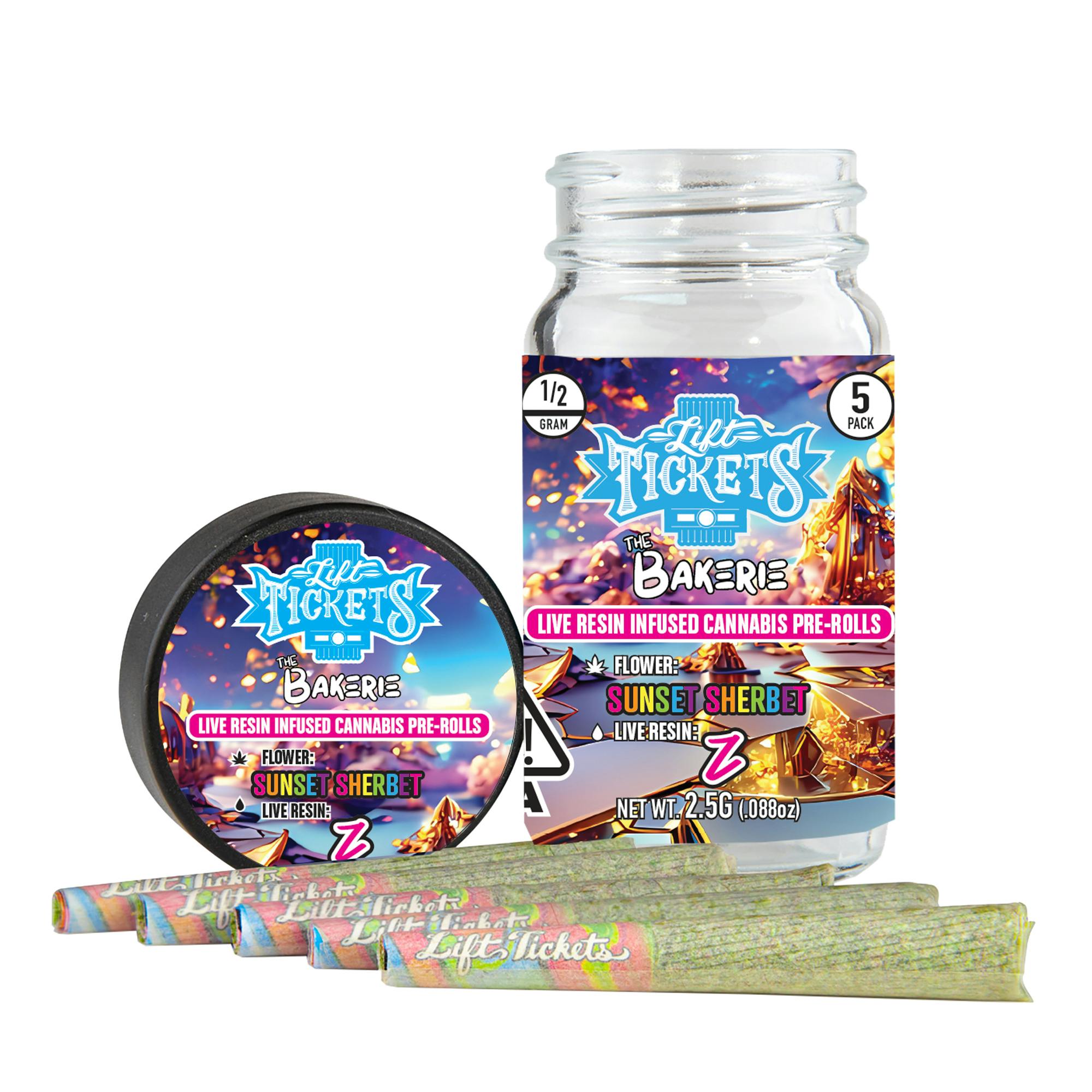 Sunset Sherbet X Z Infused Pre Roll 5 Pack Lift Tickets