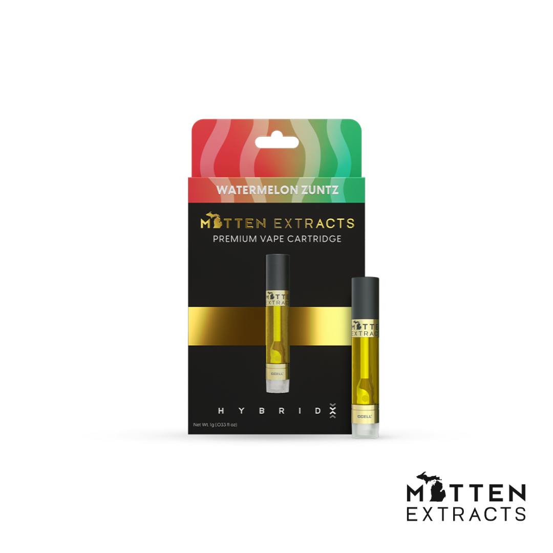 Mitten Extracts - Watermelon Zuntz 1g Vape Cartridge (Hybrid) - Mitten ...