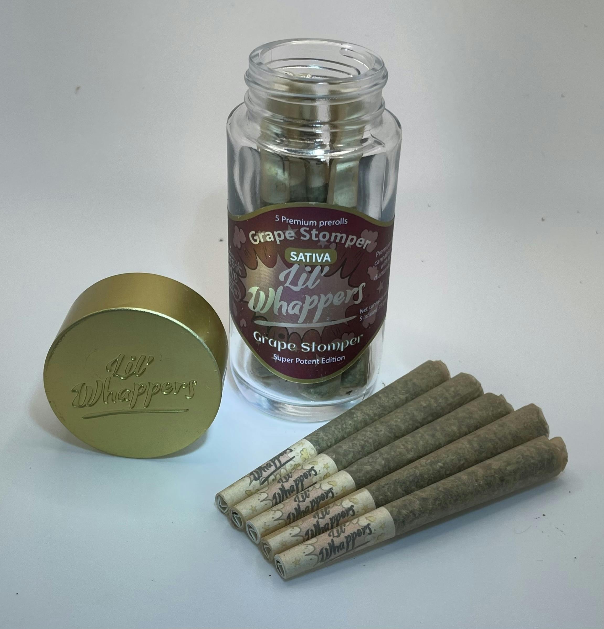 Lil Whappers infused prerolls Grape Stomper pack of 5 - Farmers Reserve