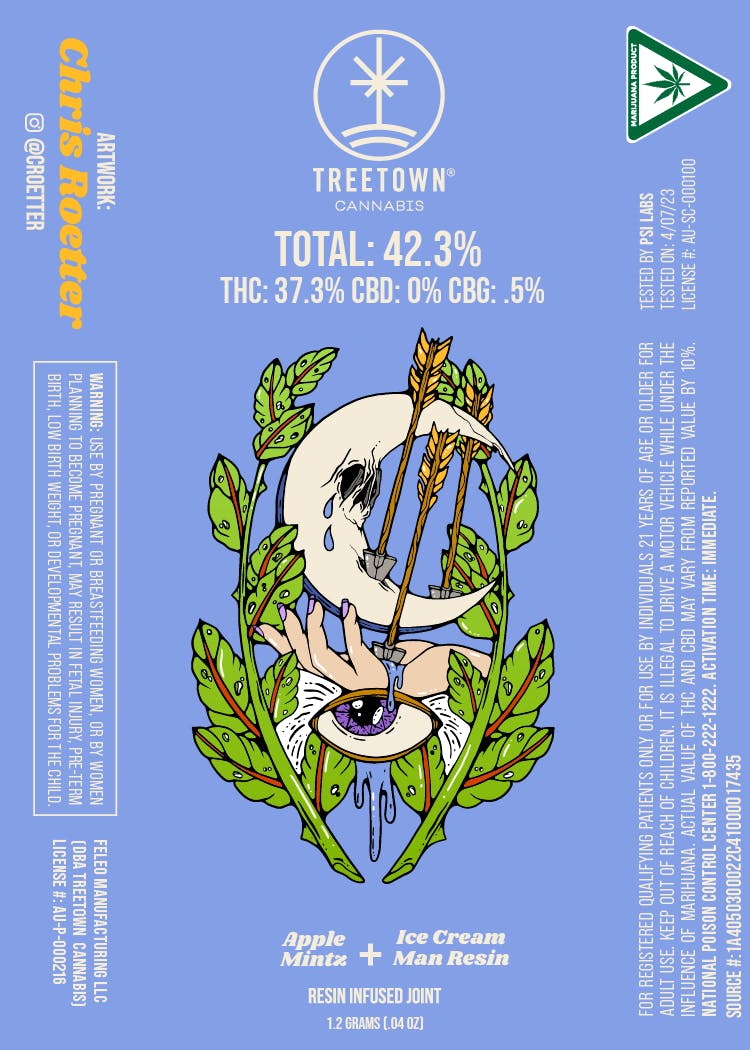 *THC 37.3%* Apple Mintz X Ice Cream Man (Artist Series #1 Pastel Blue ...