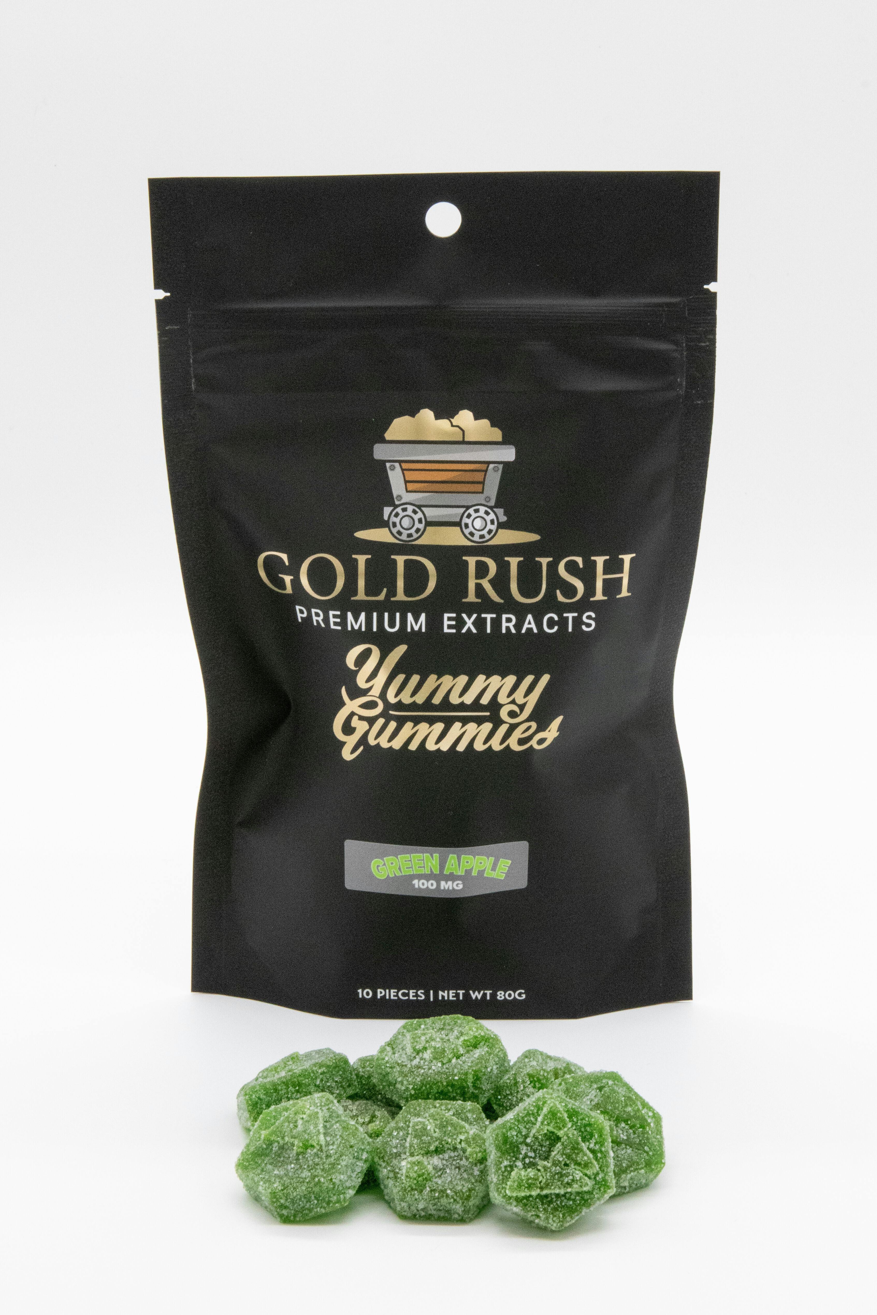 Gold Rush Green Apple Yummy Gummies 100mg-10pk - Gold Rush Premium ...