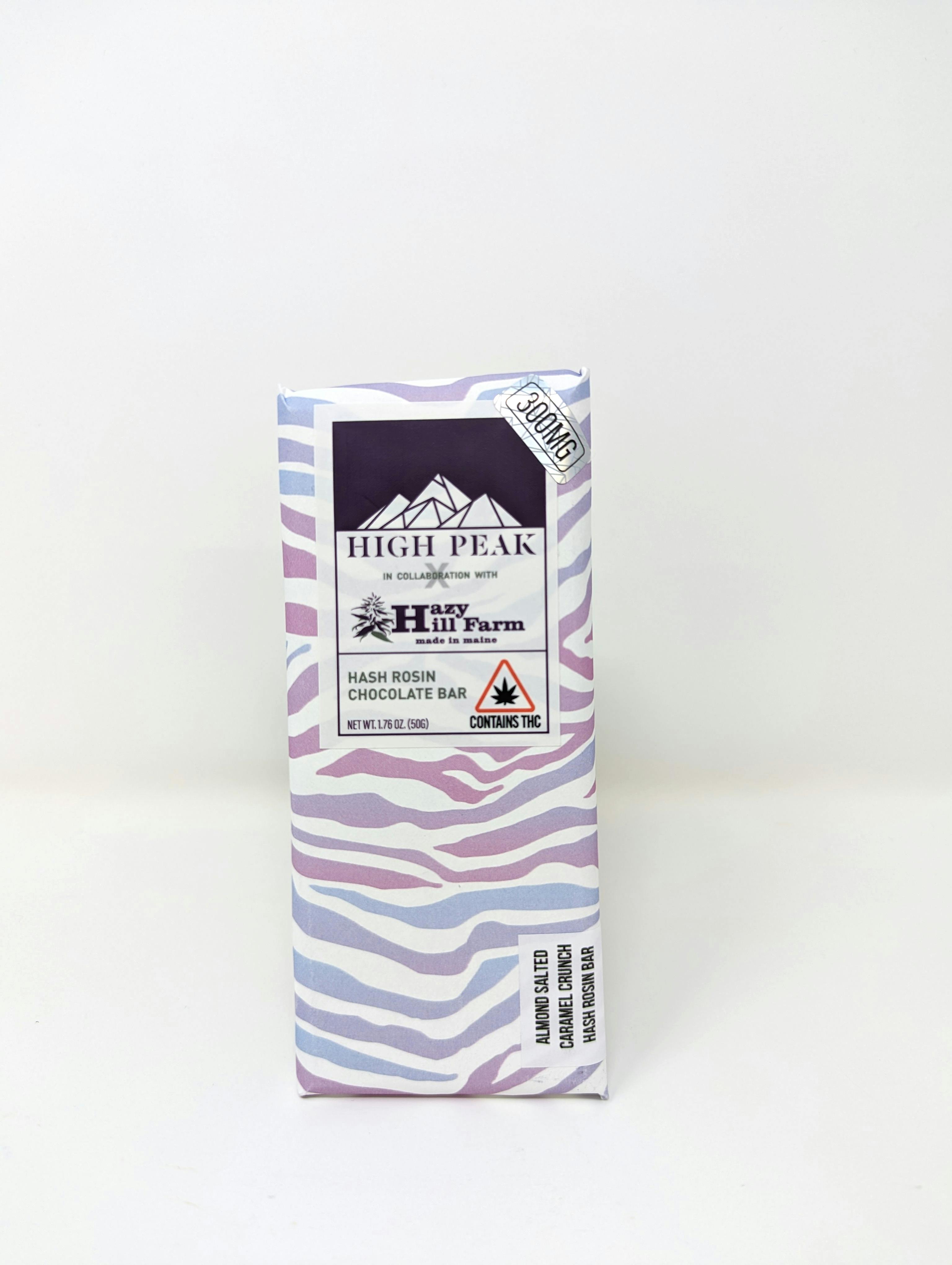 High Peak Cannabis Co. | 300mg Hash Rosin Almond Salted Caramel Crunch ...