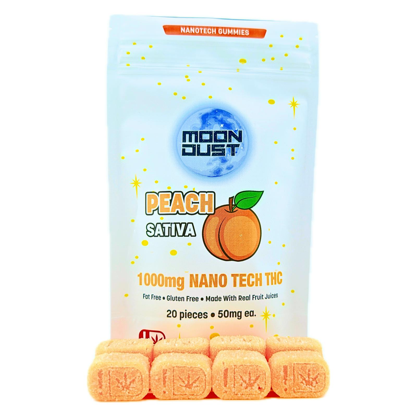 1000MG NANO THC GUMMIES - PEACH - SATIVA - MOON DUST