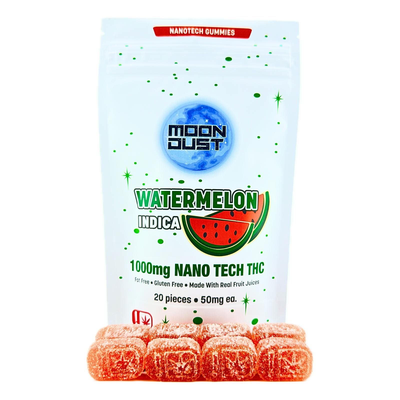 1000MG NANO THC GUMMIES - WATERMELON - INDICA - MOON DUST