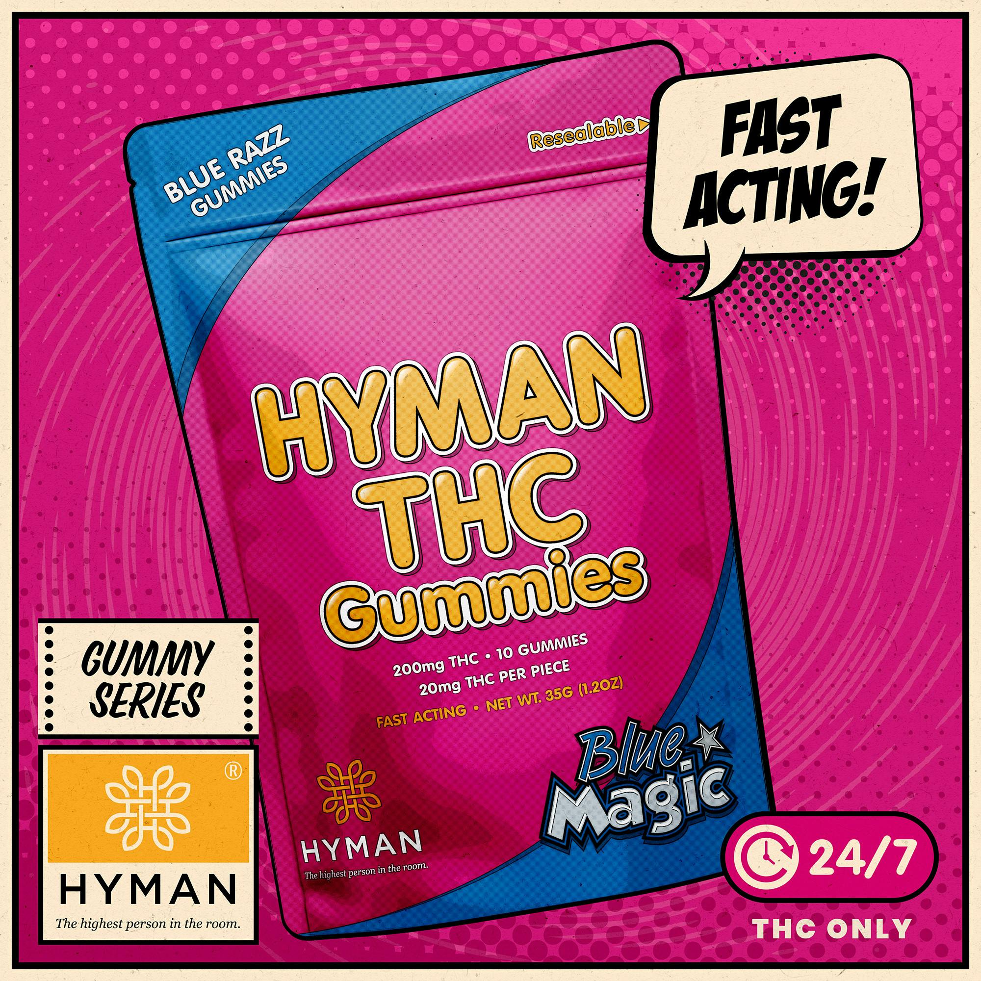 Blue Magic | ALL DAY • Fast Acting 200mg Gummies | HYMAN | MED - HYMAN