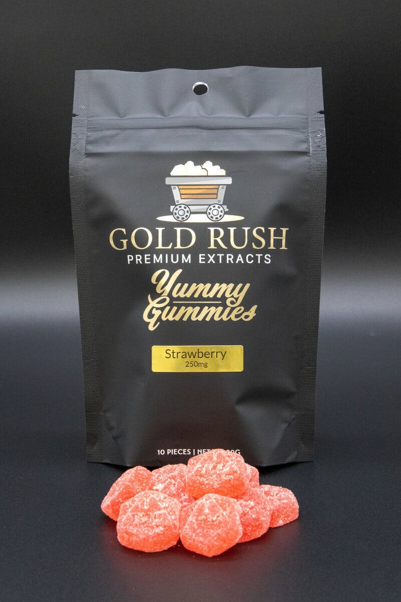 Gold Rush Strawberry Yummy Gummies 250mg-10pk - Gold Rush Premium ...