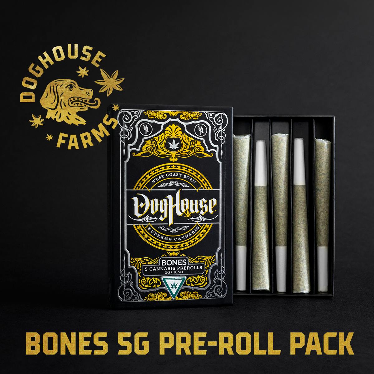 Kiwi - Bones 5g Pre-Roll Pack - Sativa - Doghouse Farms