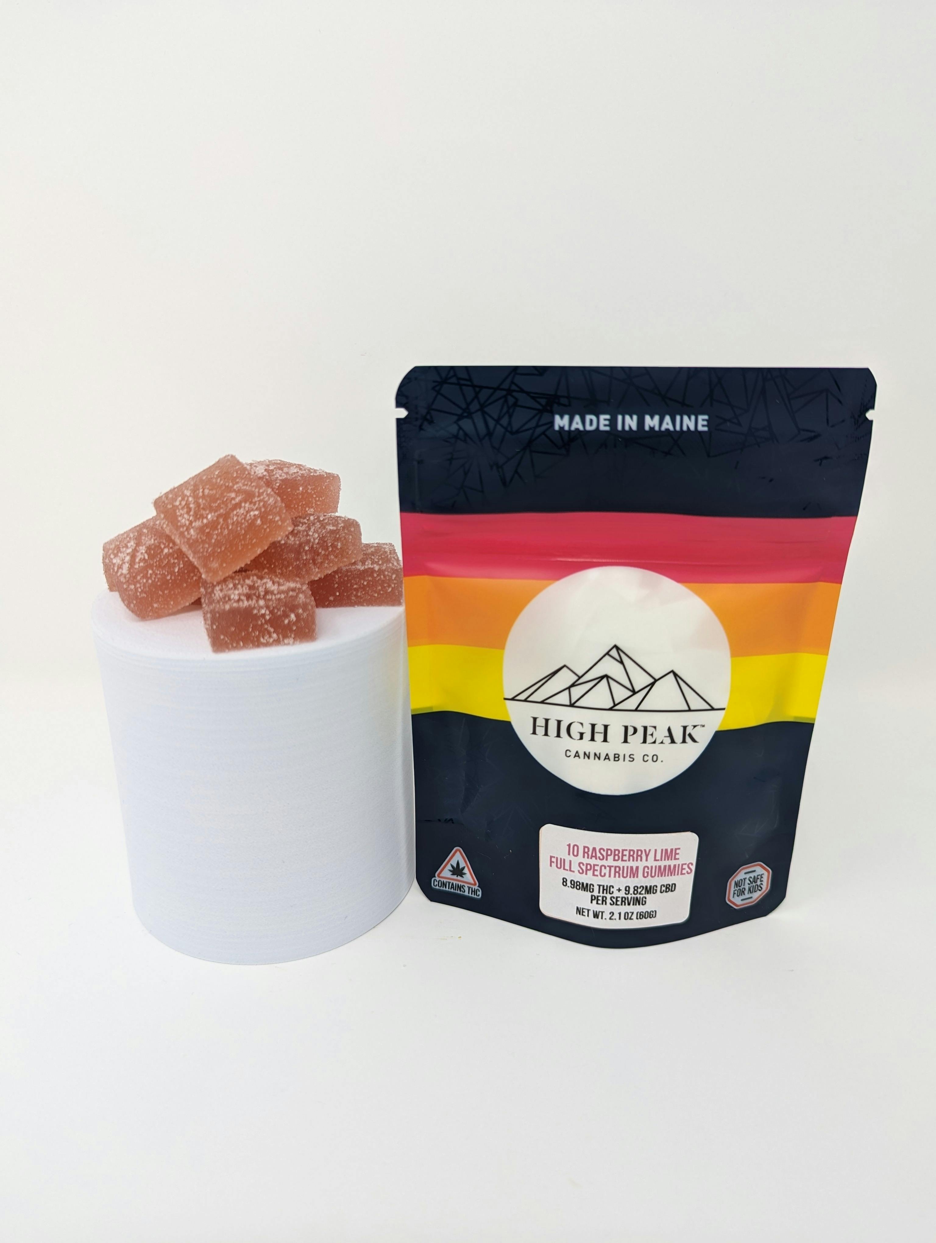 High Peak Cannabis Co. | 1:1 Raspberry Lime Vegan Gummies (MED) - High ...