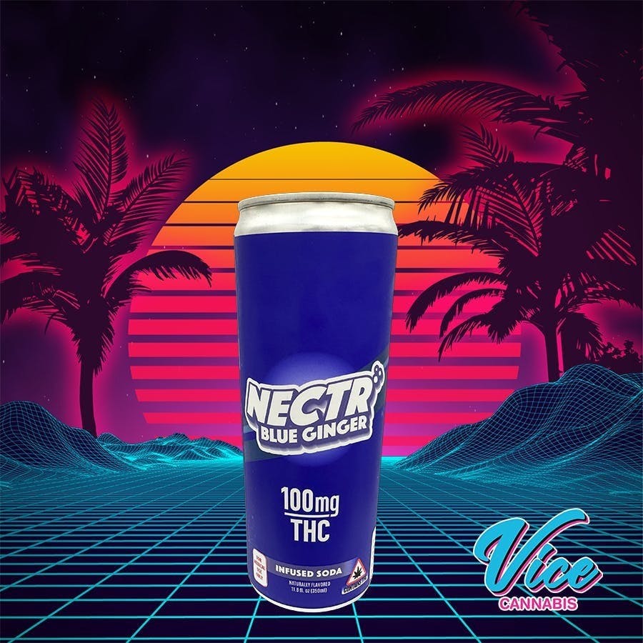Nectr Infused Blue Ginger Soda: 100mg THC - Vice Cannabis