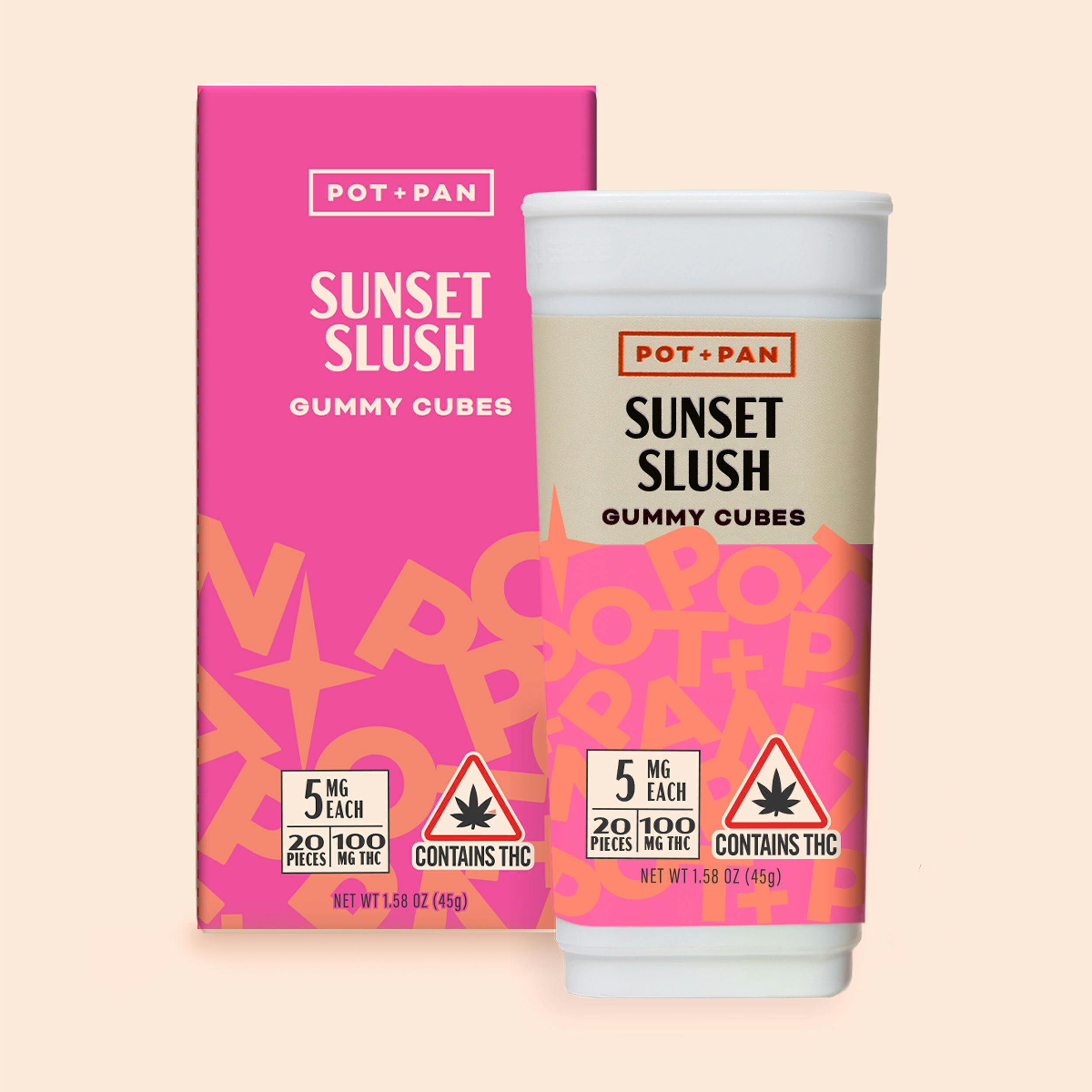 Pot + Pan | Indica | Sunset Slush Gummy Cubes | 20 pieces (5mg) - Pot + Pan