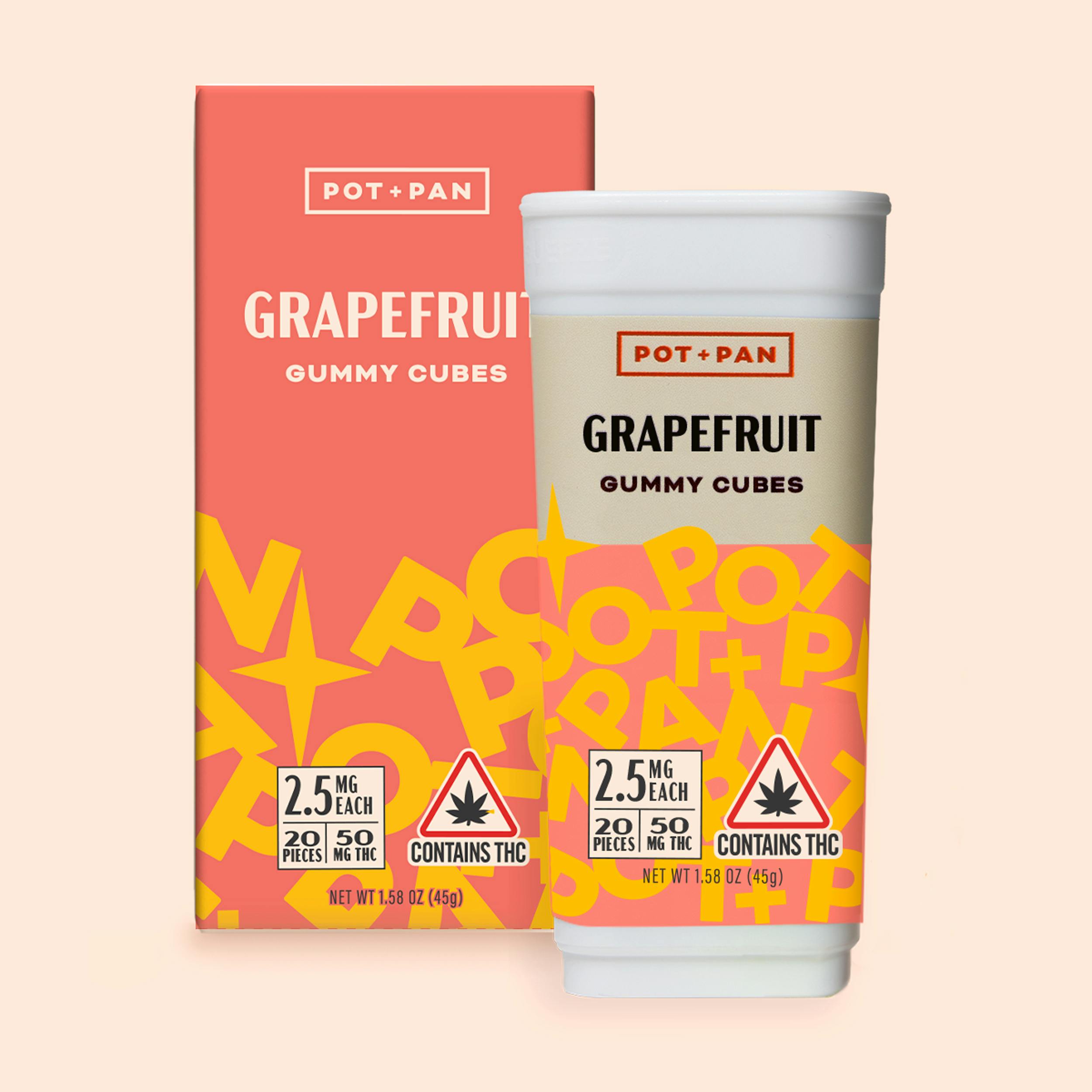 Pot + Pan | Hybrid | Grapefruit Gummy Cubes | 20 pieces (2.5mg) - Pot + Pan