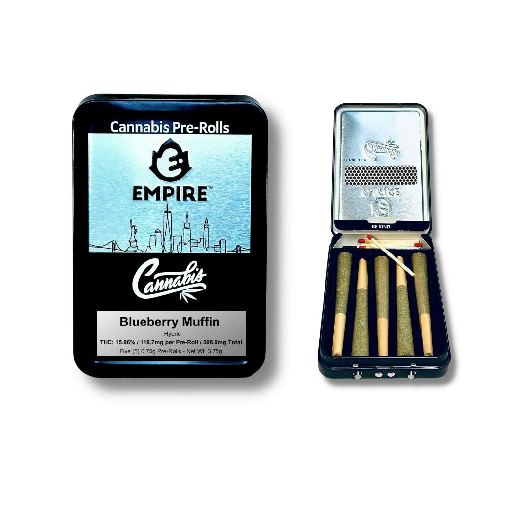 5 Pack Pre-Rolls - Blueberry Muffin - Empire Hemp Co