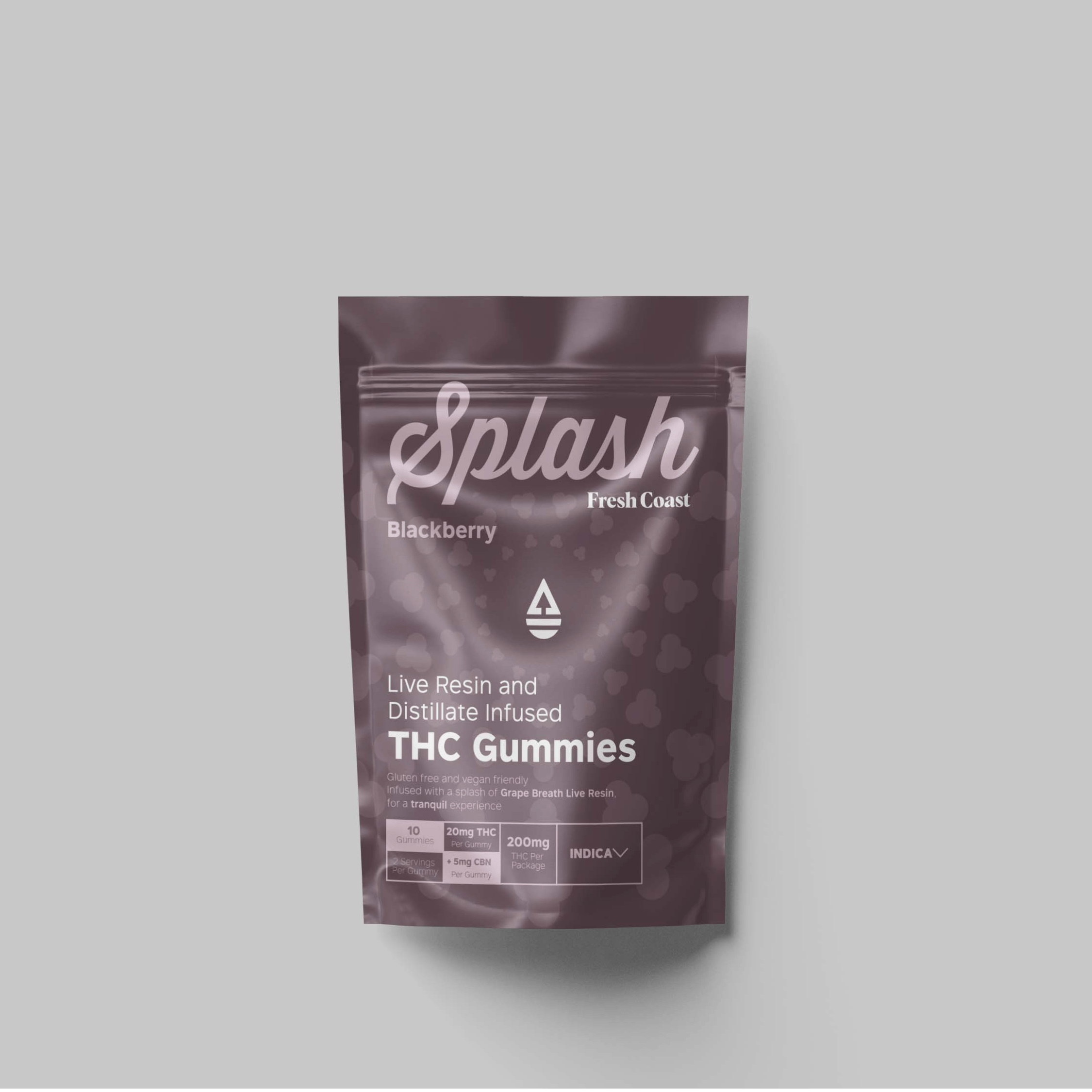 Blackberry/Grape Breath | Splash THC Gummies 200mg | 5mg CBN | Indica ...