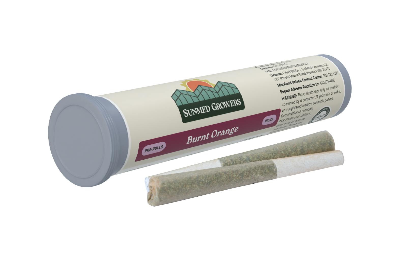 Burnt Orange Pre Roll 0.5g/2 Pack - SunMed Growers