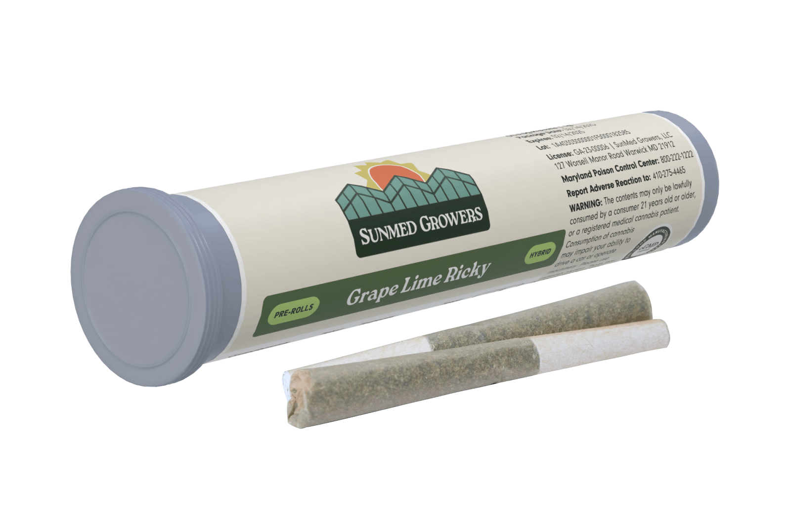 Grape Lime Ricky Pre Roll 0.5g/2 Pack - SunMed Growers