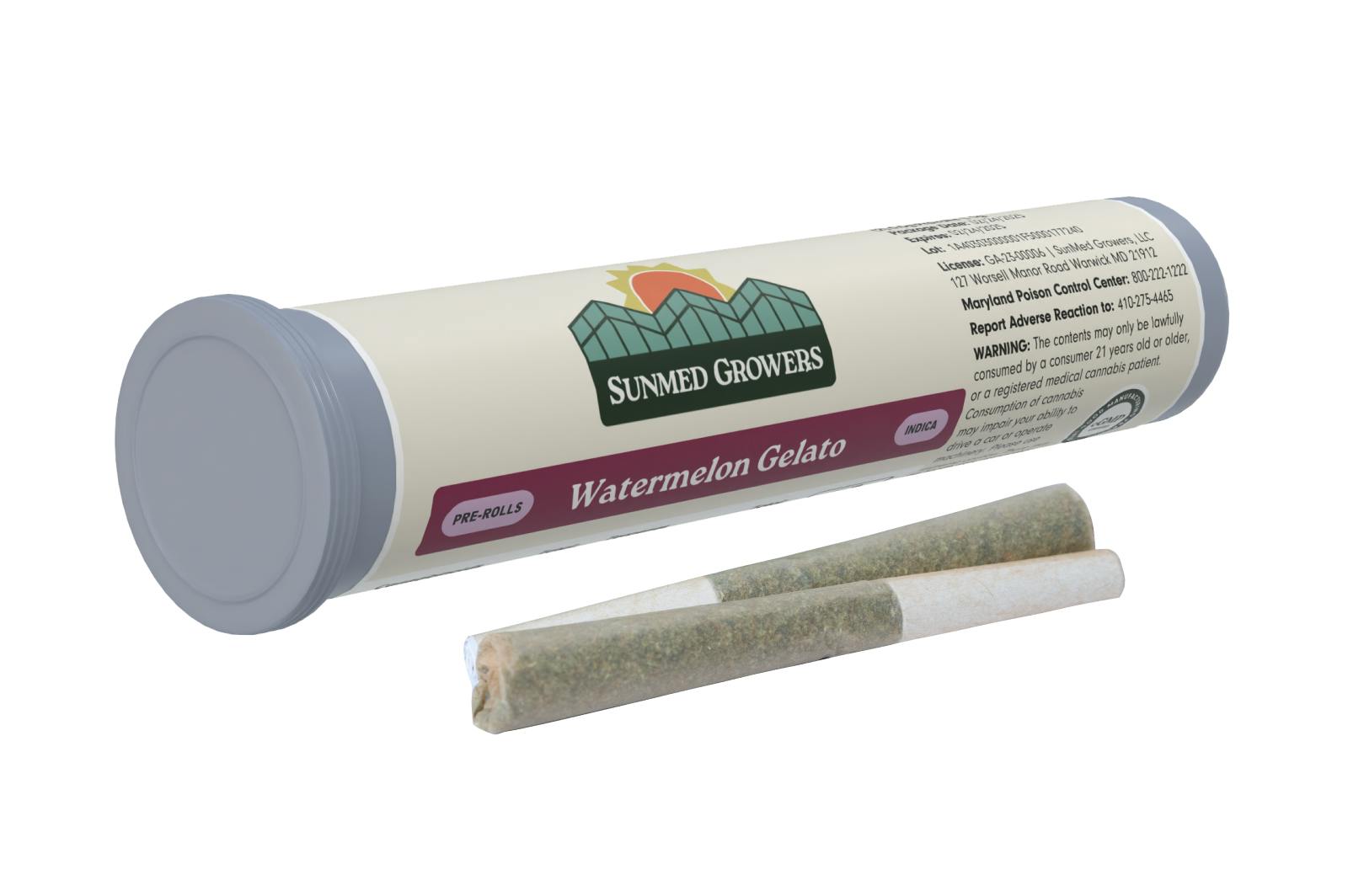Watermelon Gelato Pre Roll 0.5g/2 Pack - SunMed Growers