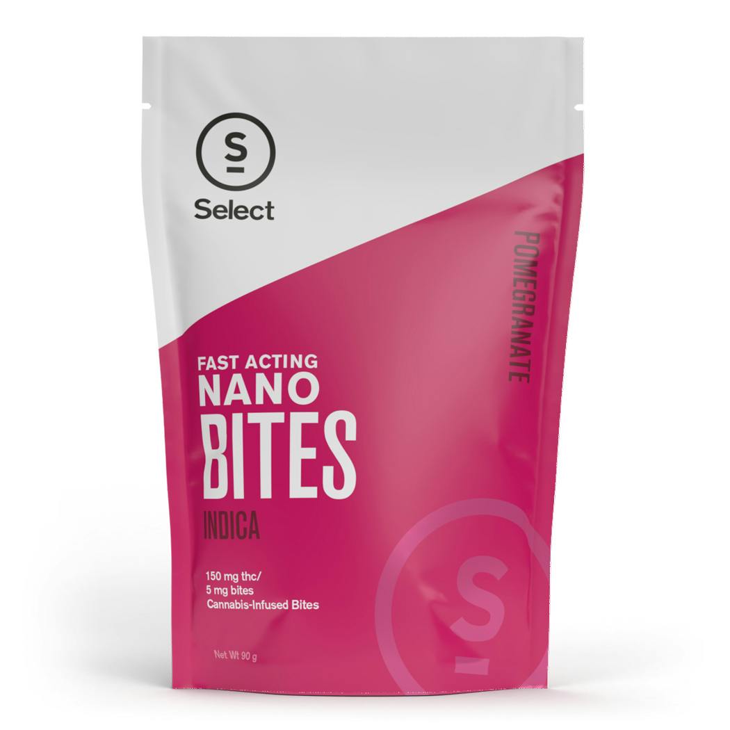 Select Oil Pomegranate Nano Bites 30pk (150mg) | Indica | Weedmaps
