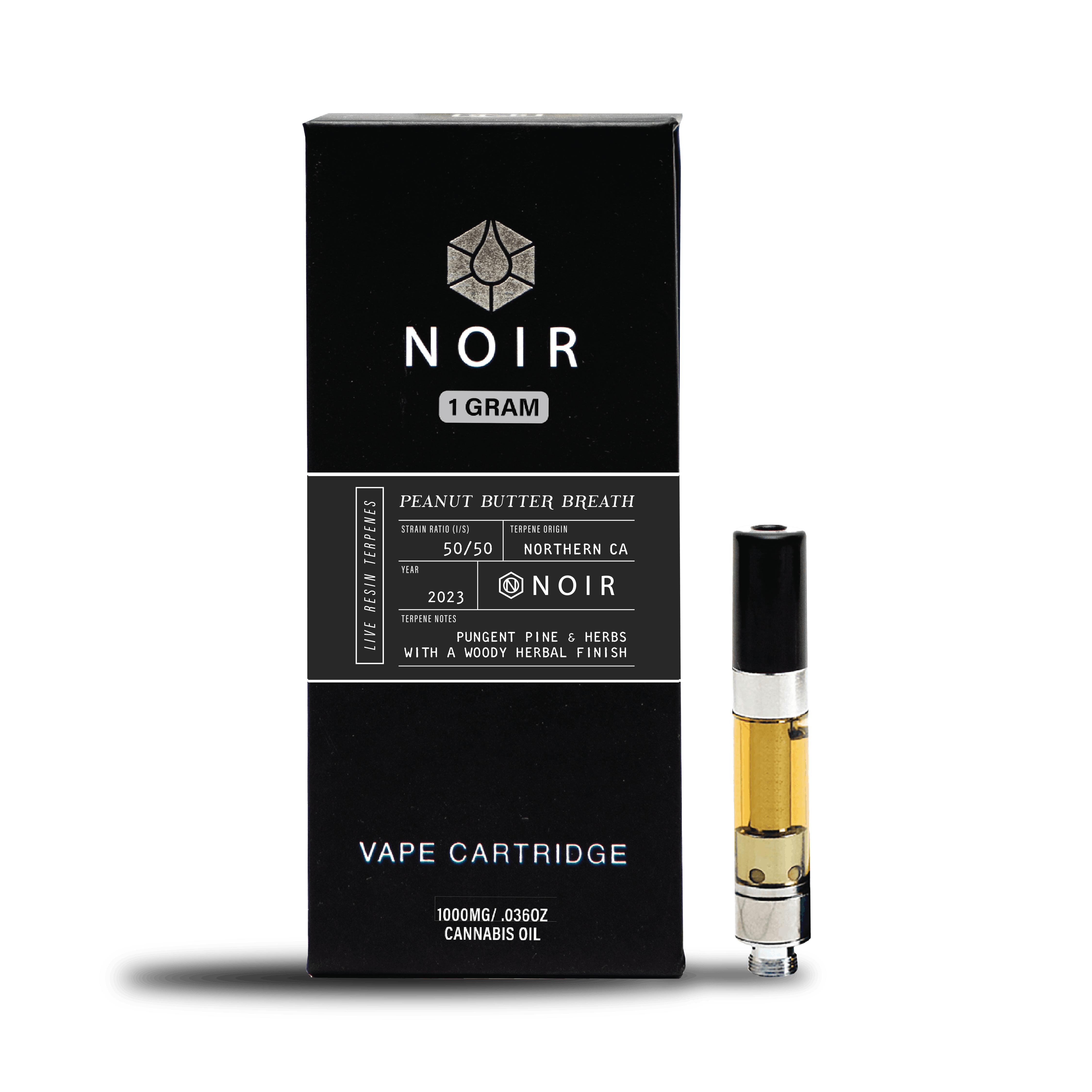 NOIR Peanut Butter Breath 1000mg Vape Cartridge (Live Resin Terpenes ...