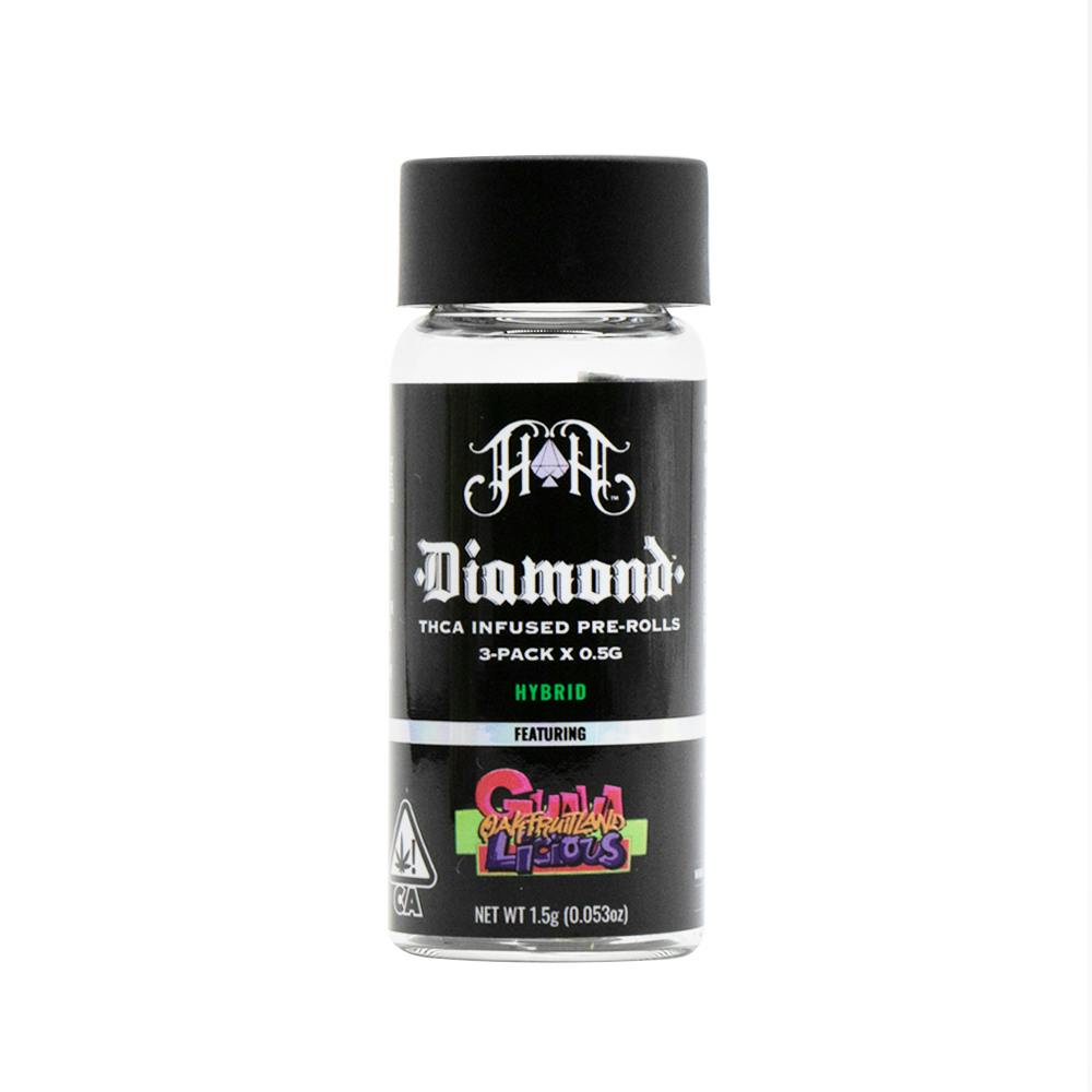 3-Pack Diamond Infused Pre-Roll: OakFruitland: Guavalicious - Heavy Hitters