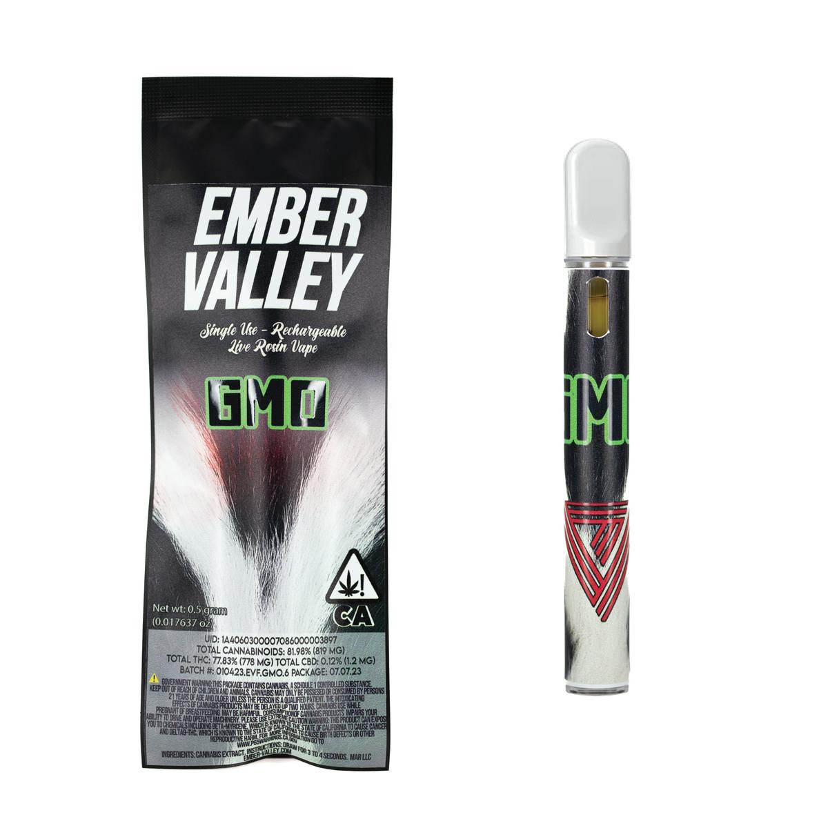 GMO Live Rosin Disposable .5G - Ember Valley