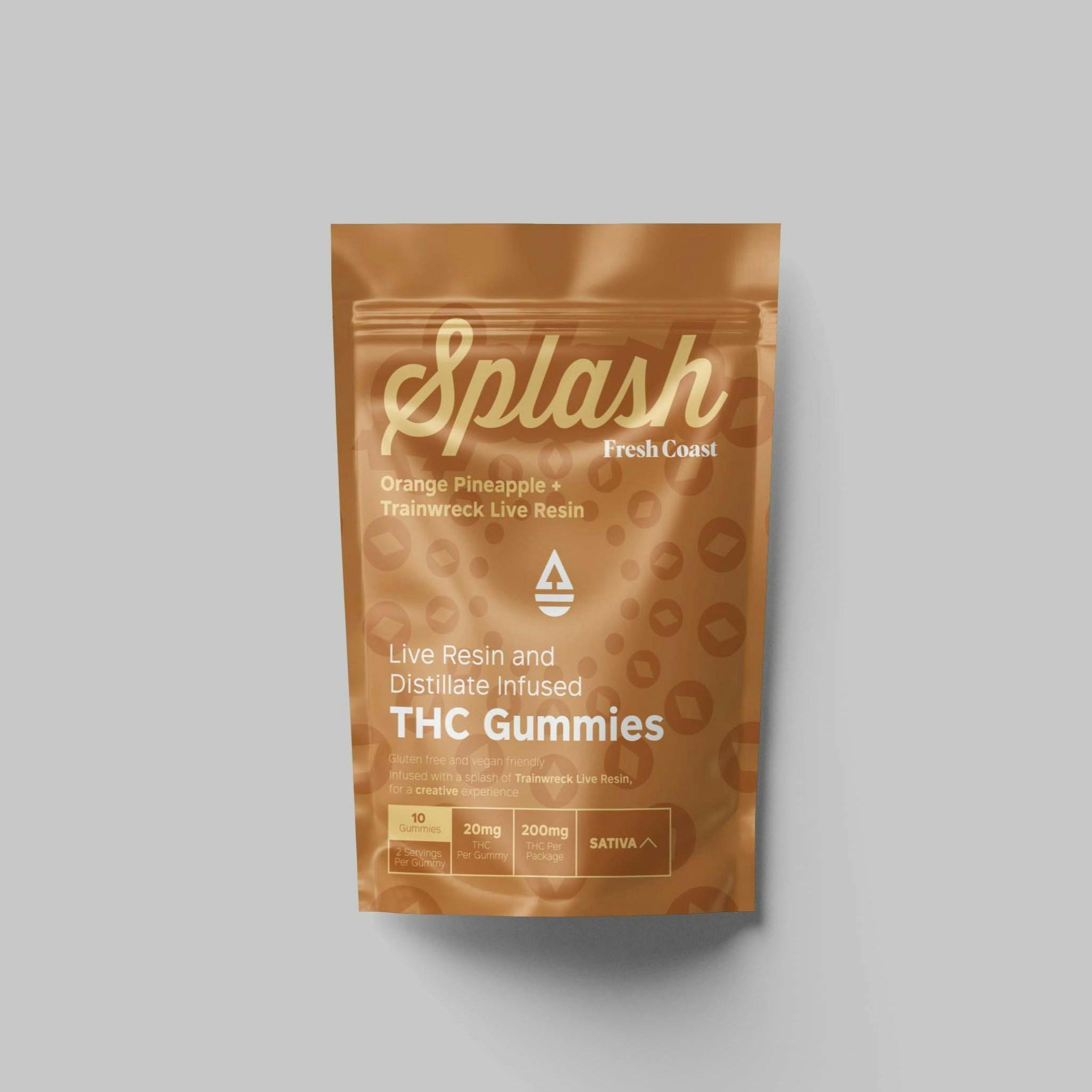 Orange Pineapple/Trainwreck | Splash THC Gummies 200mg | Sativa - Fresh ...