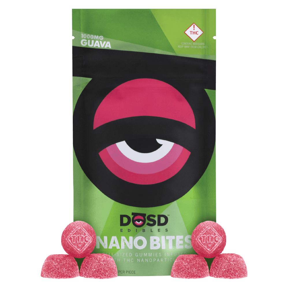 Nano Bites - Guava 1000mg, Indica Enhanced - DŌSD Edibles