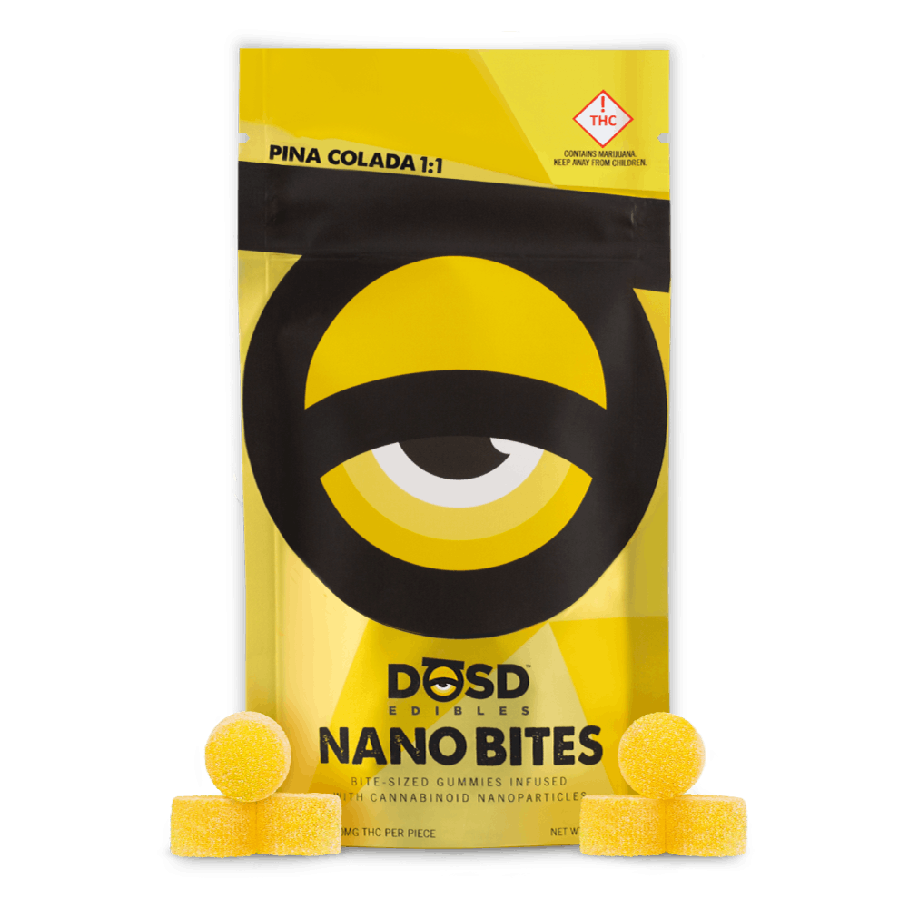 Nano Bites - Pina Colada 1:1 - 250mg, Sativa Enhanced - DŌSD Edibles