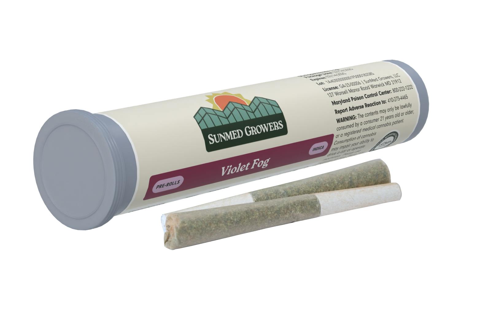 Violet Fog #16 Pre Roll 0.5g/2 Pack - SunMed Growers