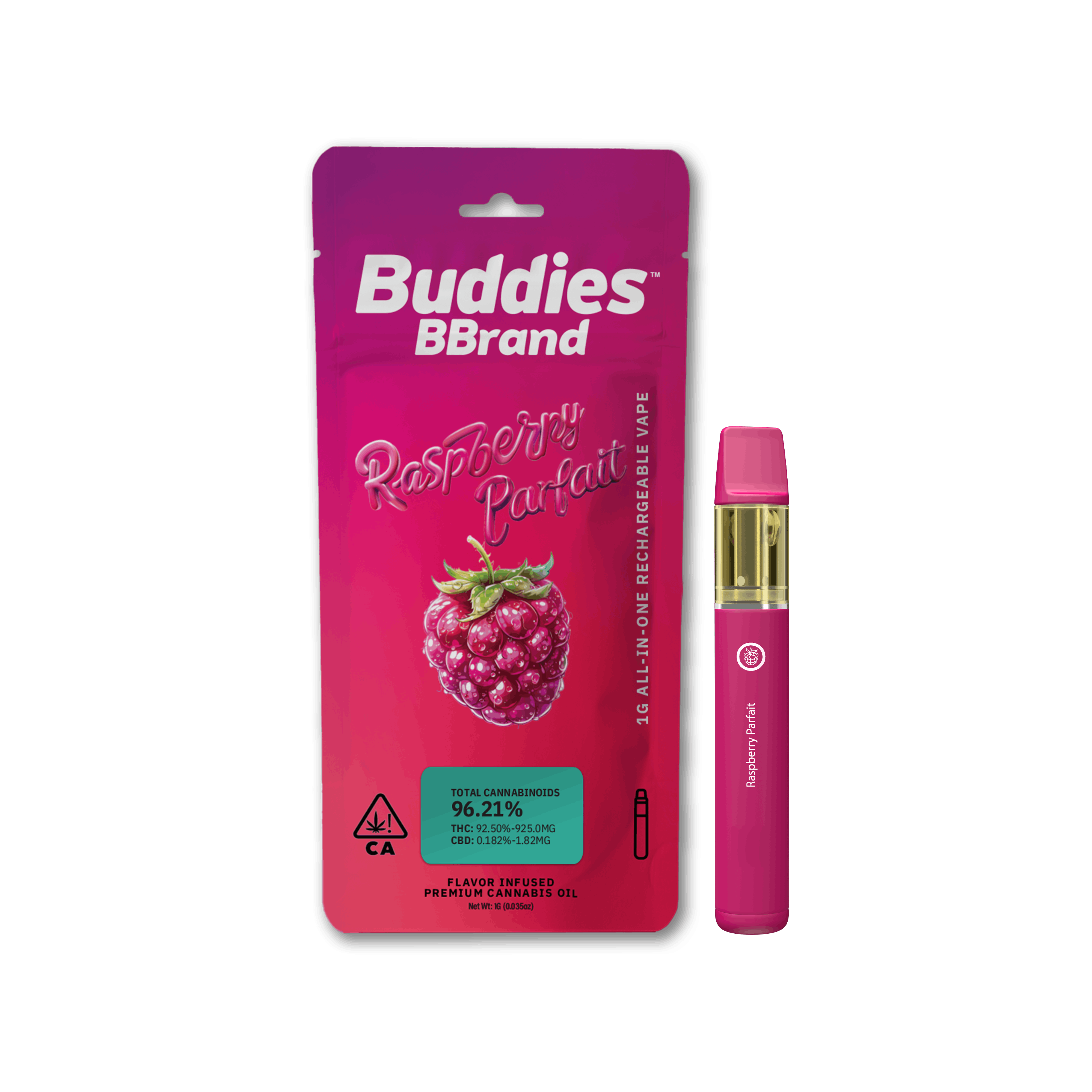 BBrand Raspberry Parfait 1g AIO Vape - Natural Remedies Caregivers ...