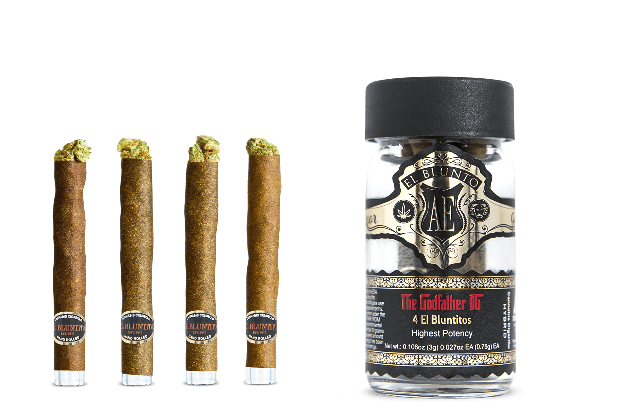 El Bluntito 4-Pack - The Godfather OG - 4 x .75G [Mini Blunt Pack] - El ...