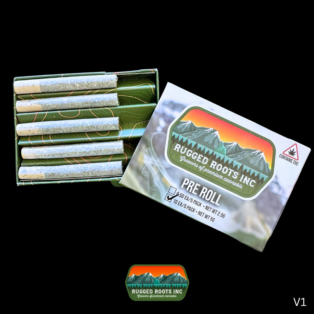 Rugged Roots | Cranebow City 1g Pre Roll 5 Pack 5g - Rugged Roots