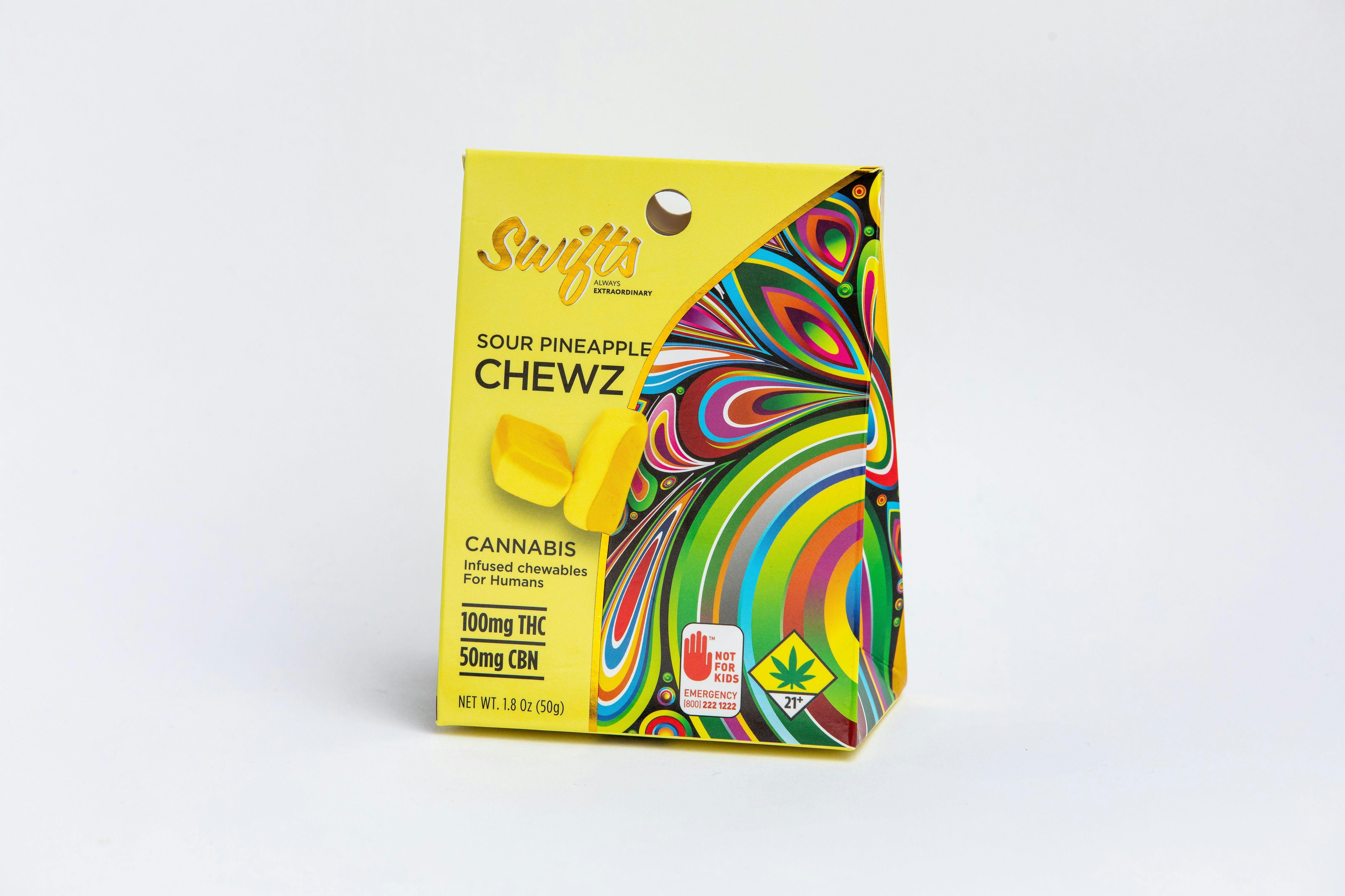Swifts Chewz Sour Pineapple 2:1 CBN 150mg - Swifts Edibles