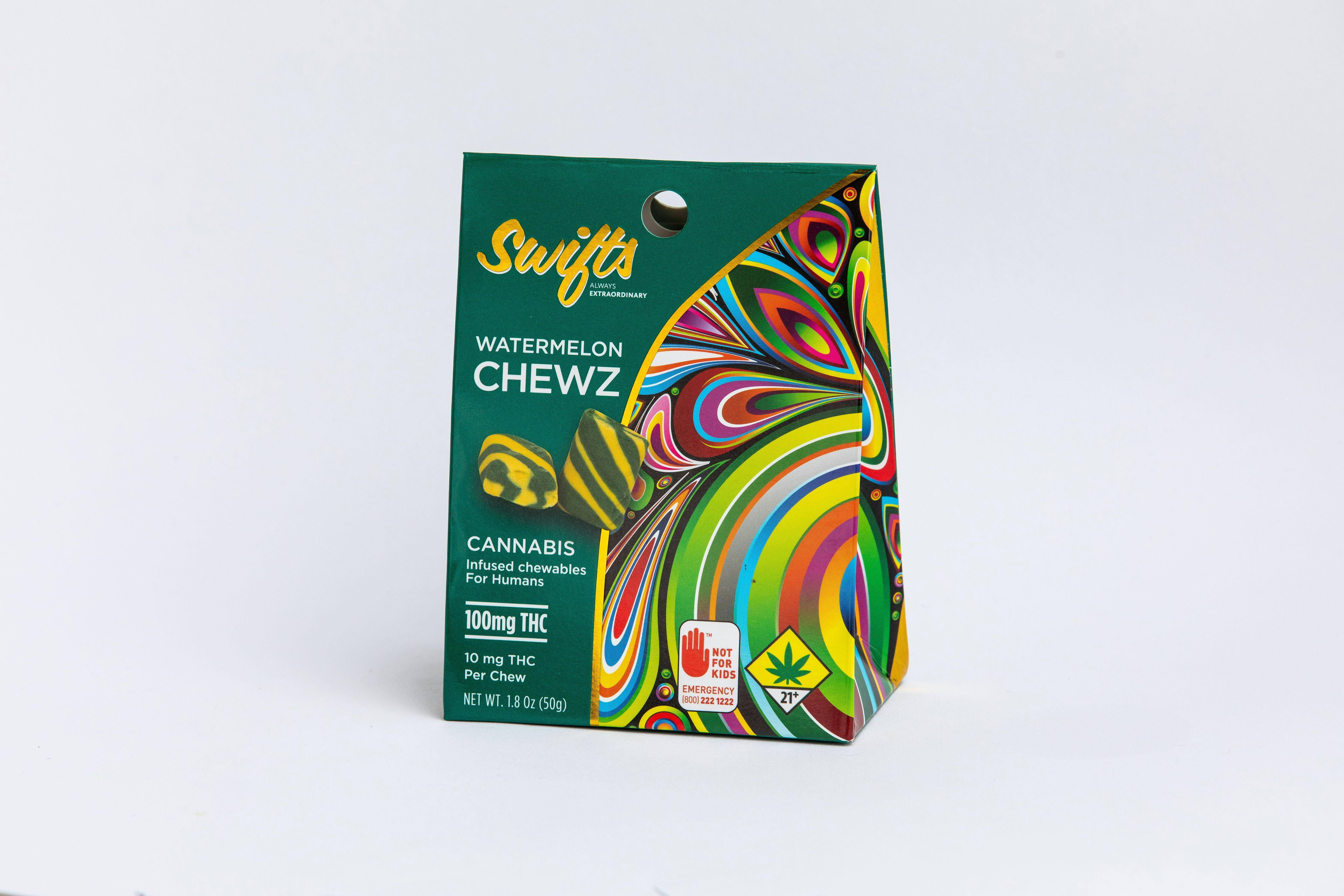 Swifts Chewz Sour Watermelon 100mg - Swifts Edibles