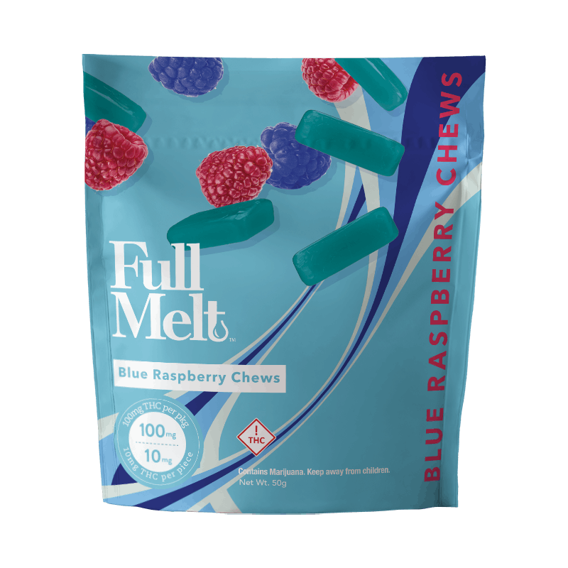 Full Melt Blue Raspberry Chew 10pk Thc 100mg Full Melt