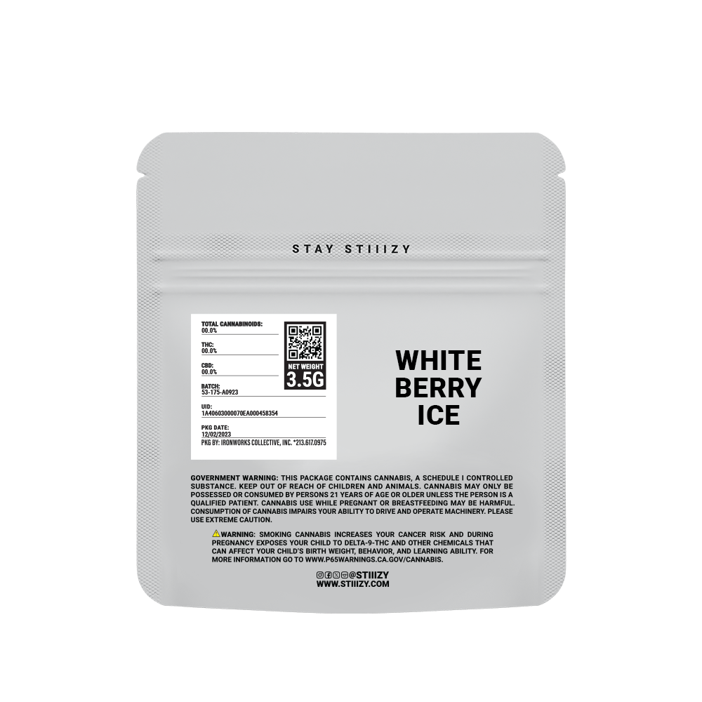 - WHITE BERRY ICE - 3.5G White Label Mylar - STIIIZY - WHITE BERRY ICE - 3.5G White Label Mylar - STIIIZY