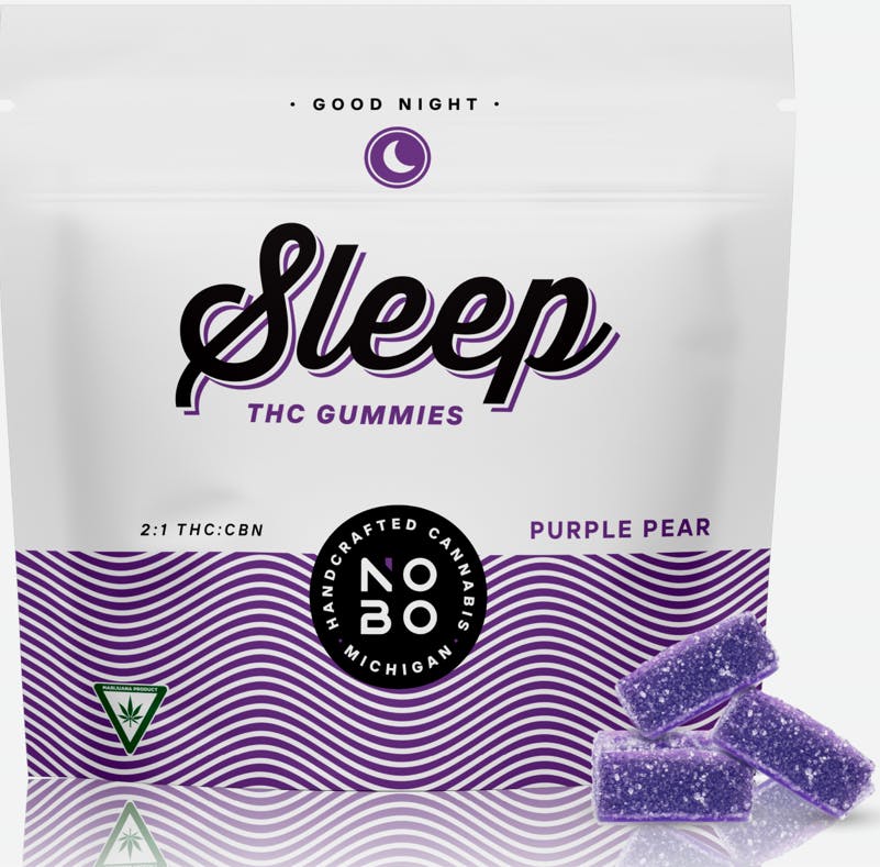 NOBO | Purple Pear - Sleep | Gummies | THC 200mg:100mg CBN 20pk - NOBO