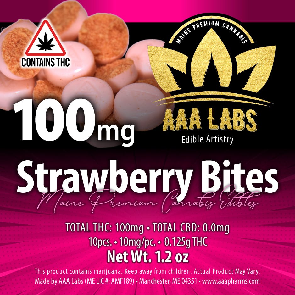 Strawberry Bites - 100mg THC - AAA Pharms