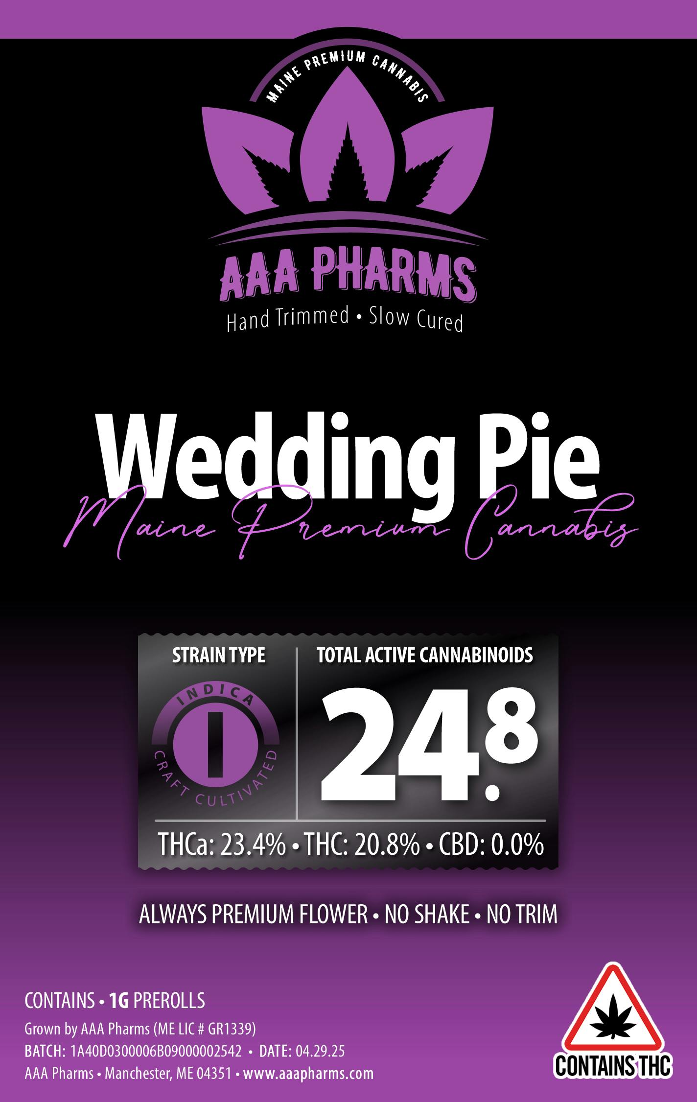 Wedding Pie - Pre Roll - AAA Pharms