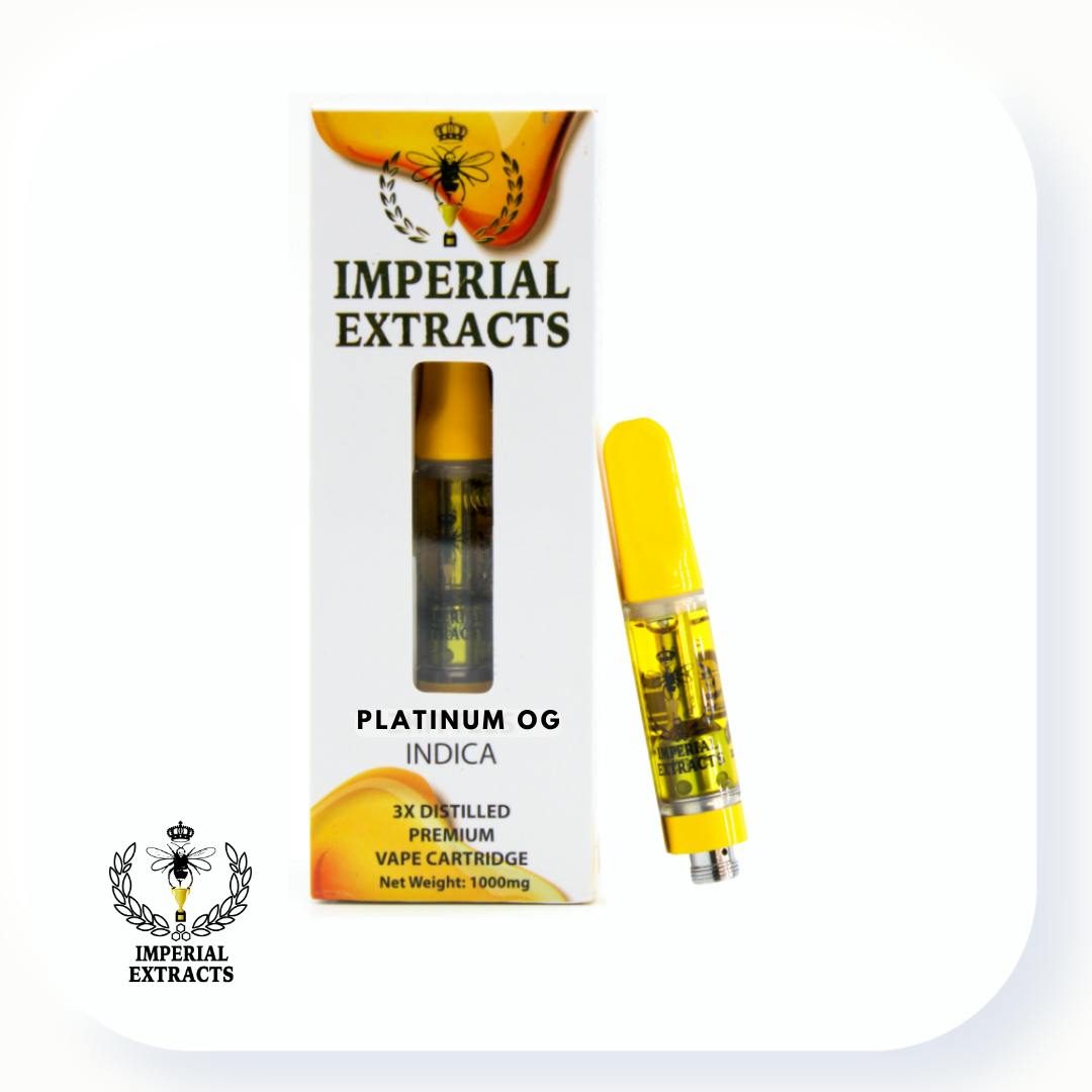 Platinum OG Vape Cartridge 3x Distilled 1.0 g Cart- Indica - Imperial ...
